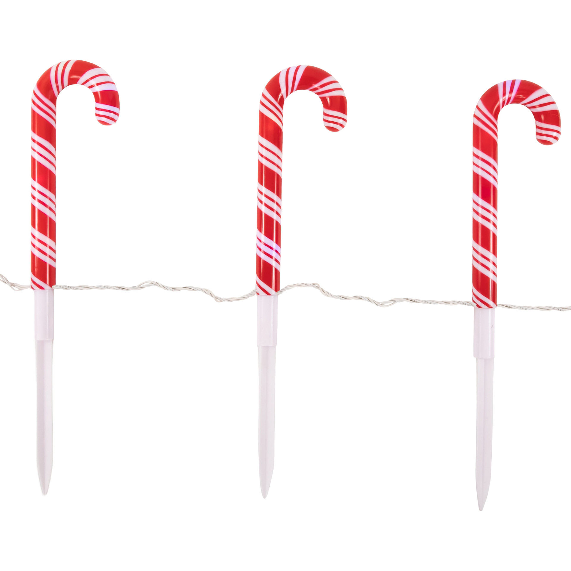 Set of 3 Color Changing LED Candy Cane Christmas Pathway Markers 11 ...
