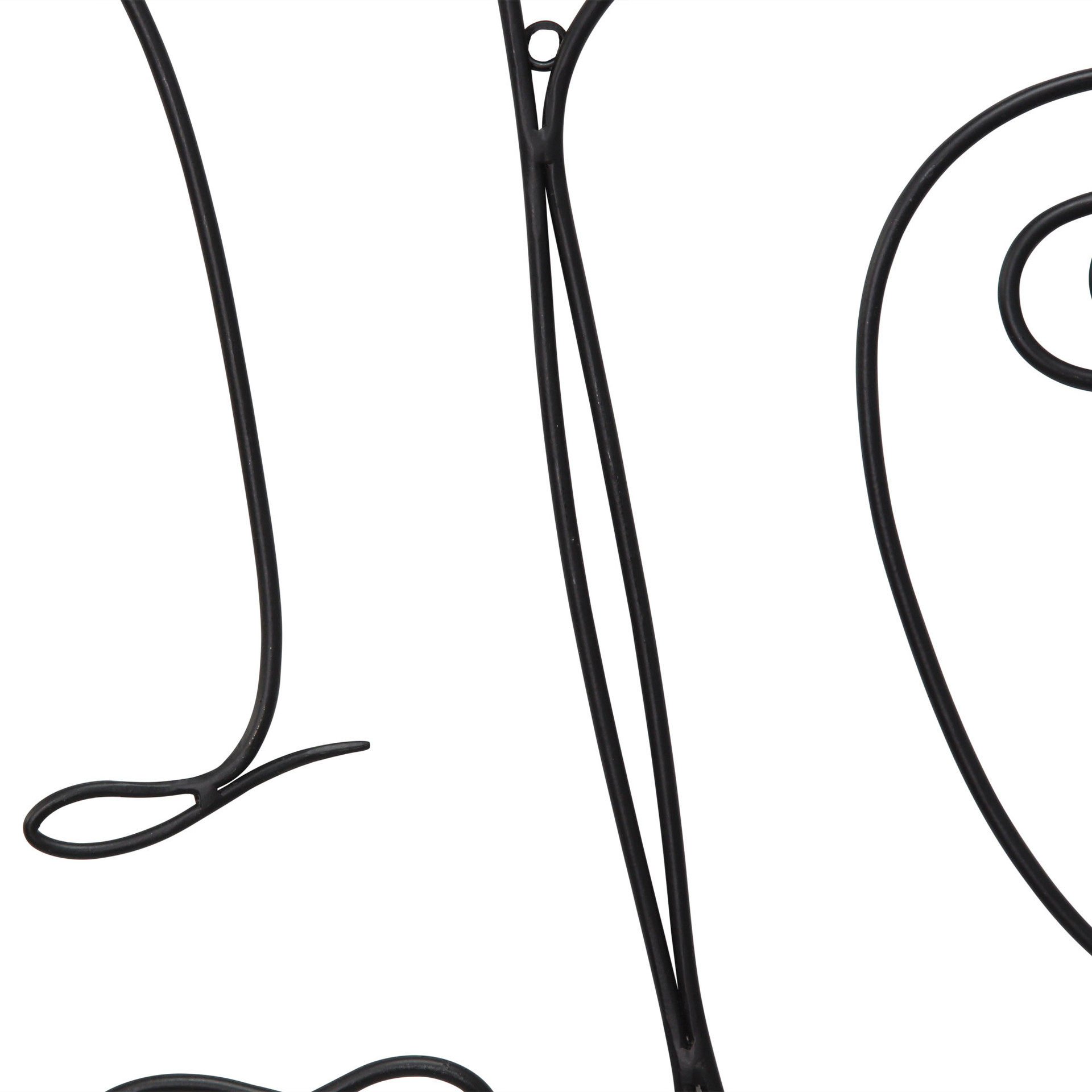 24" Black Modern Metal Outline Faces Wall Design | Christmas Central