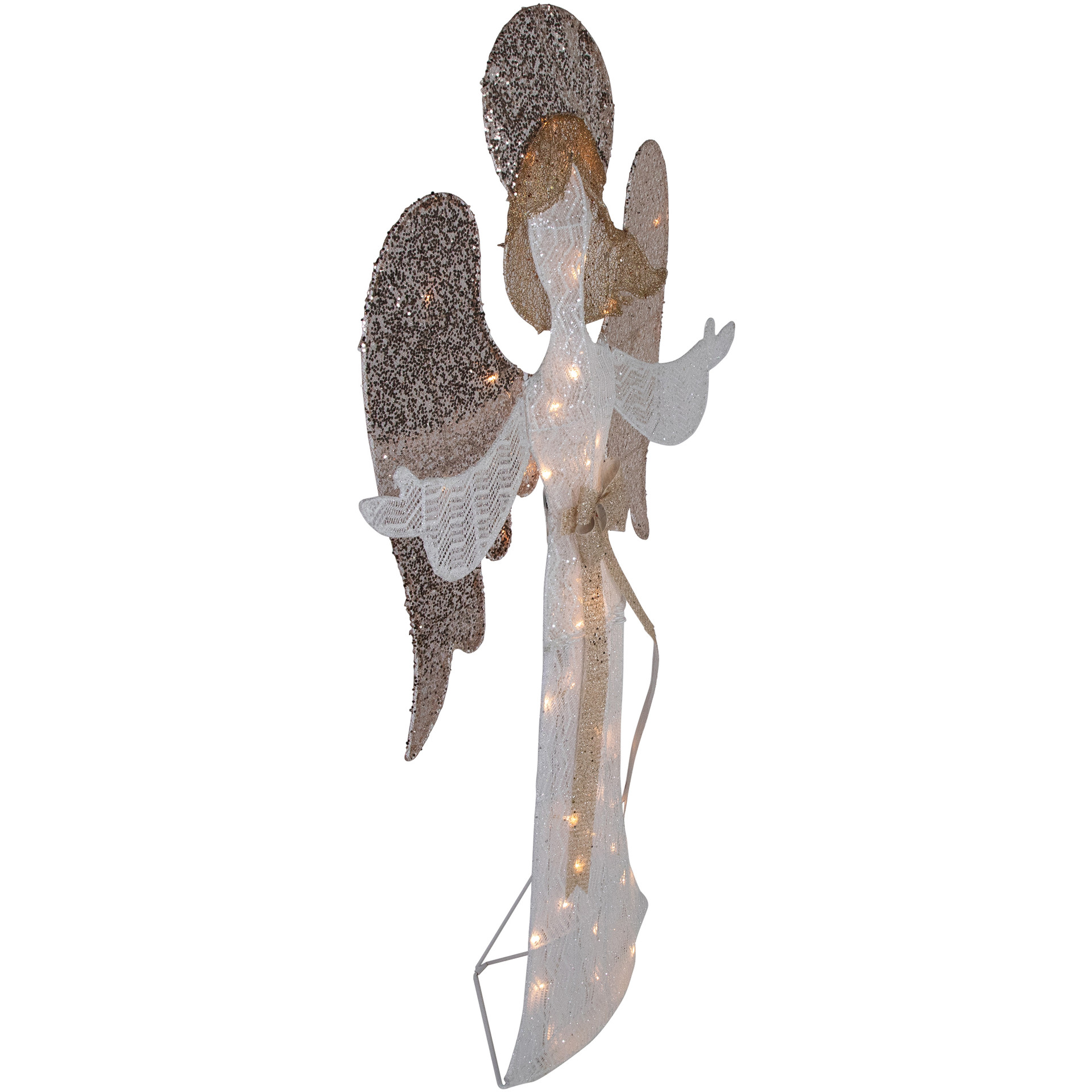 49.25" LED Lighted White & Gold Angel Christmas Decoration | Christmas ...