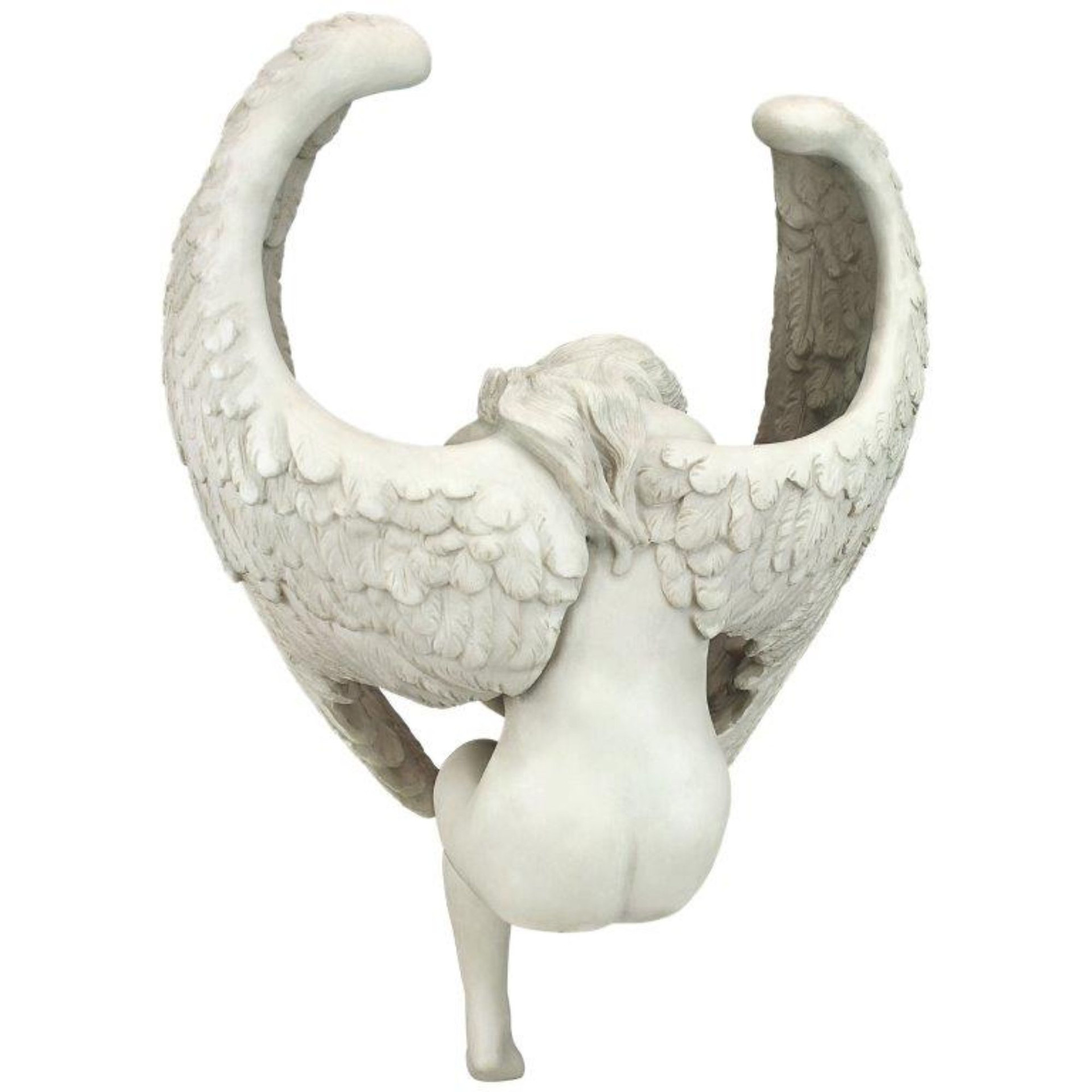 The Anguished Angel Long Winged Sitting Outdoor Garden Statue - 14.5 ...