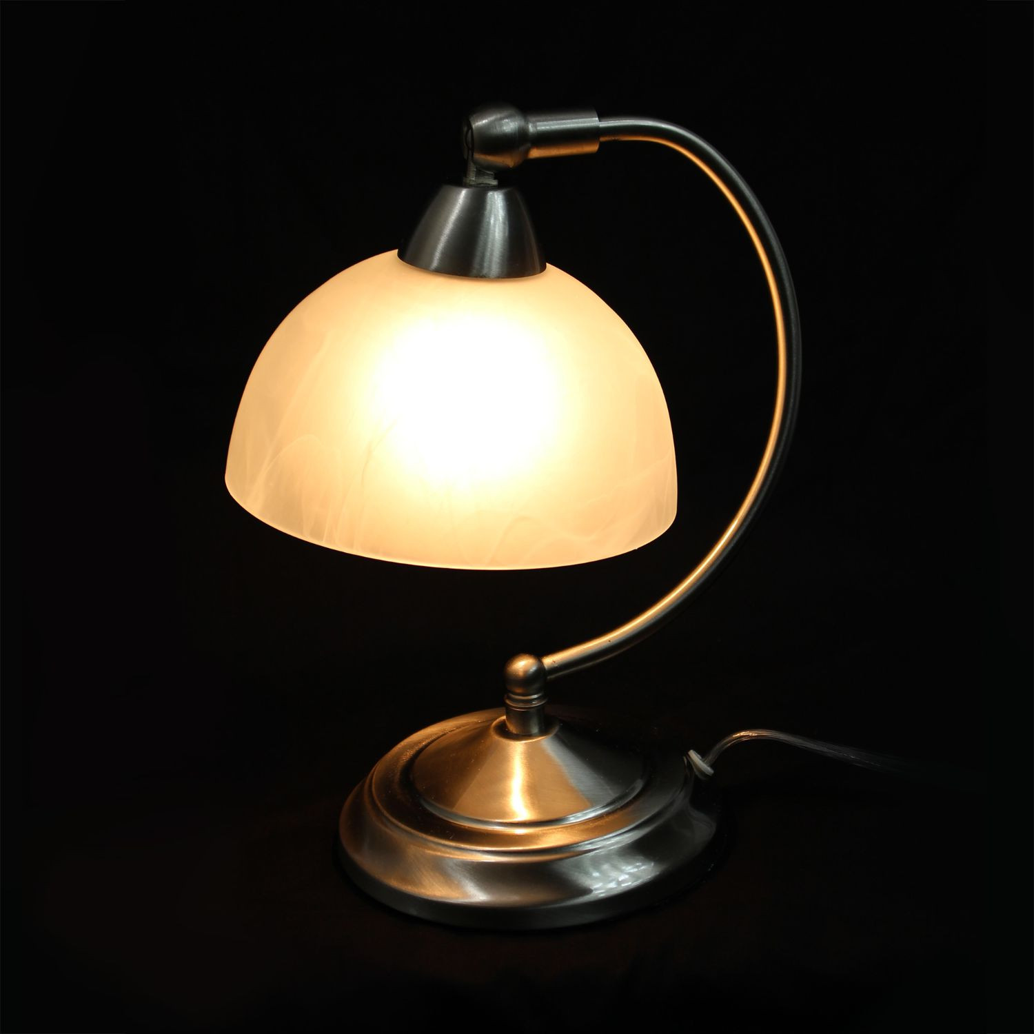 Mini Bankers Desk Lamp with Touch Dimmer Control Base - 13" - Silver ...