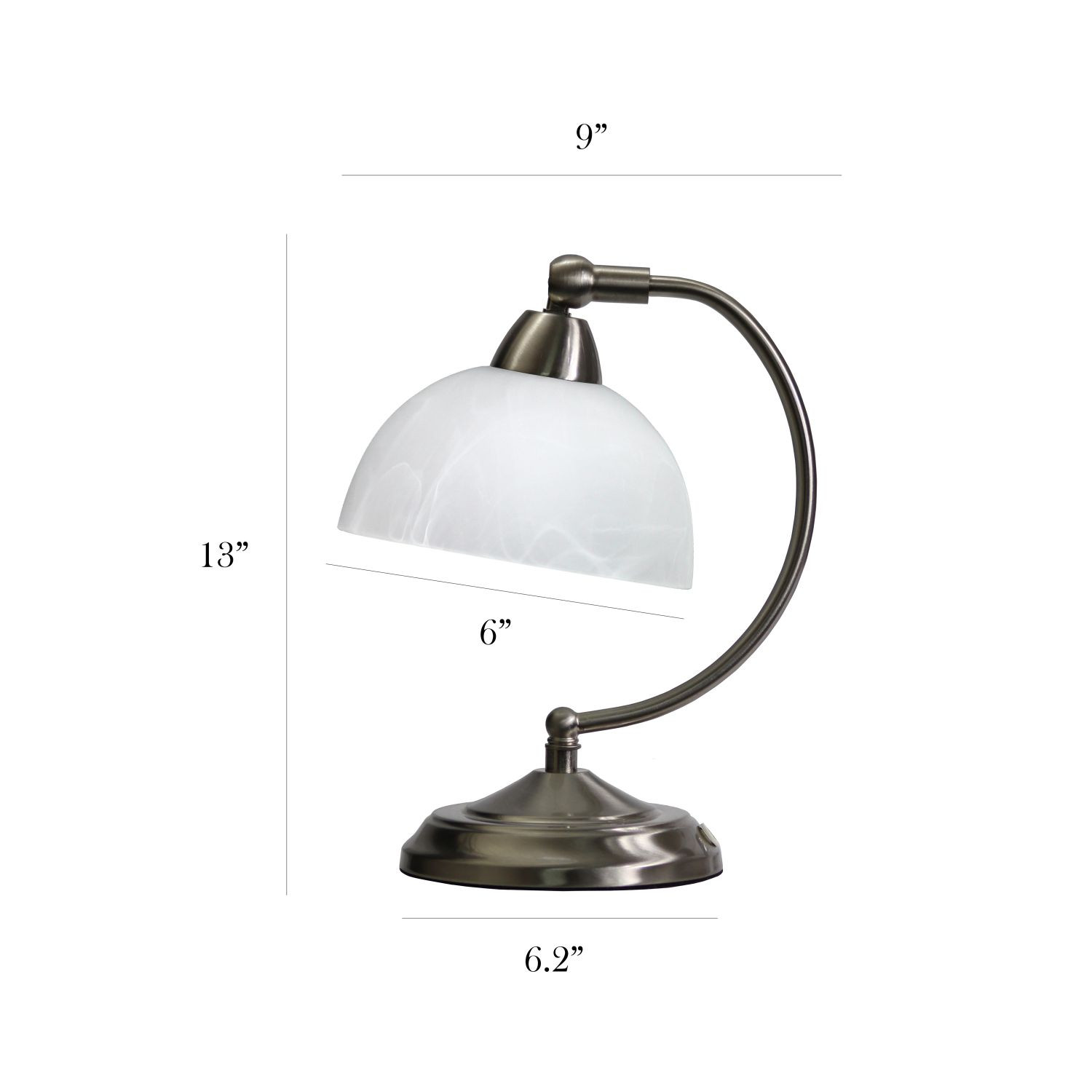 Mini Bankers Desk Lamp with Touch Dimmer Control Base - 13" - Silver ...
