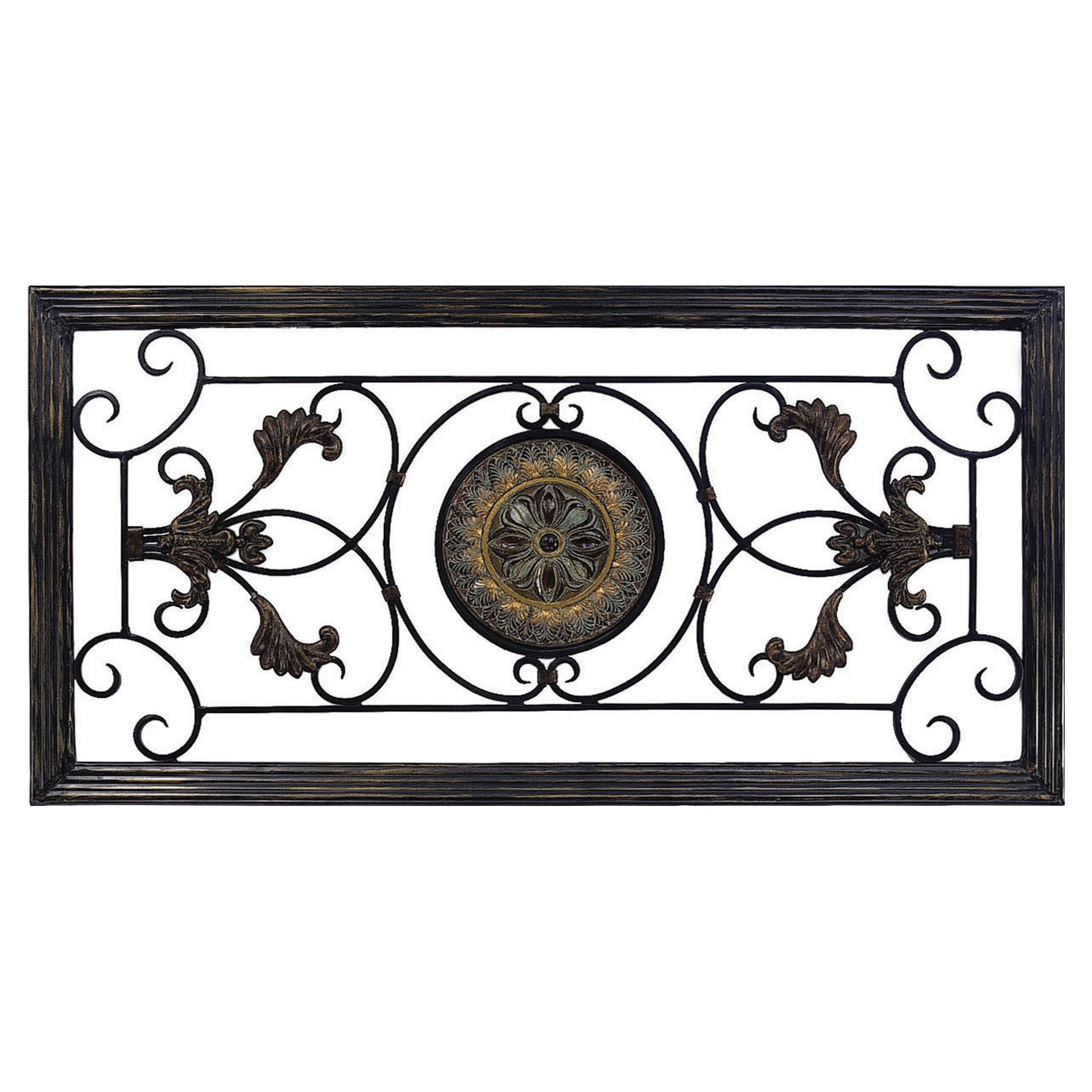 Black & Gold Scroll Rectangular Wall Art Decor 18" x 36" | Christmas ...