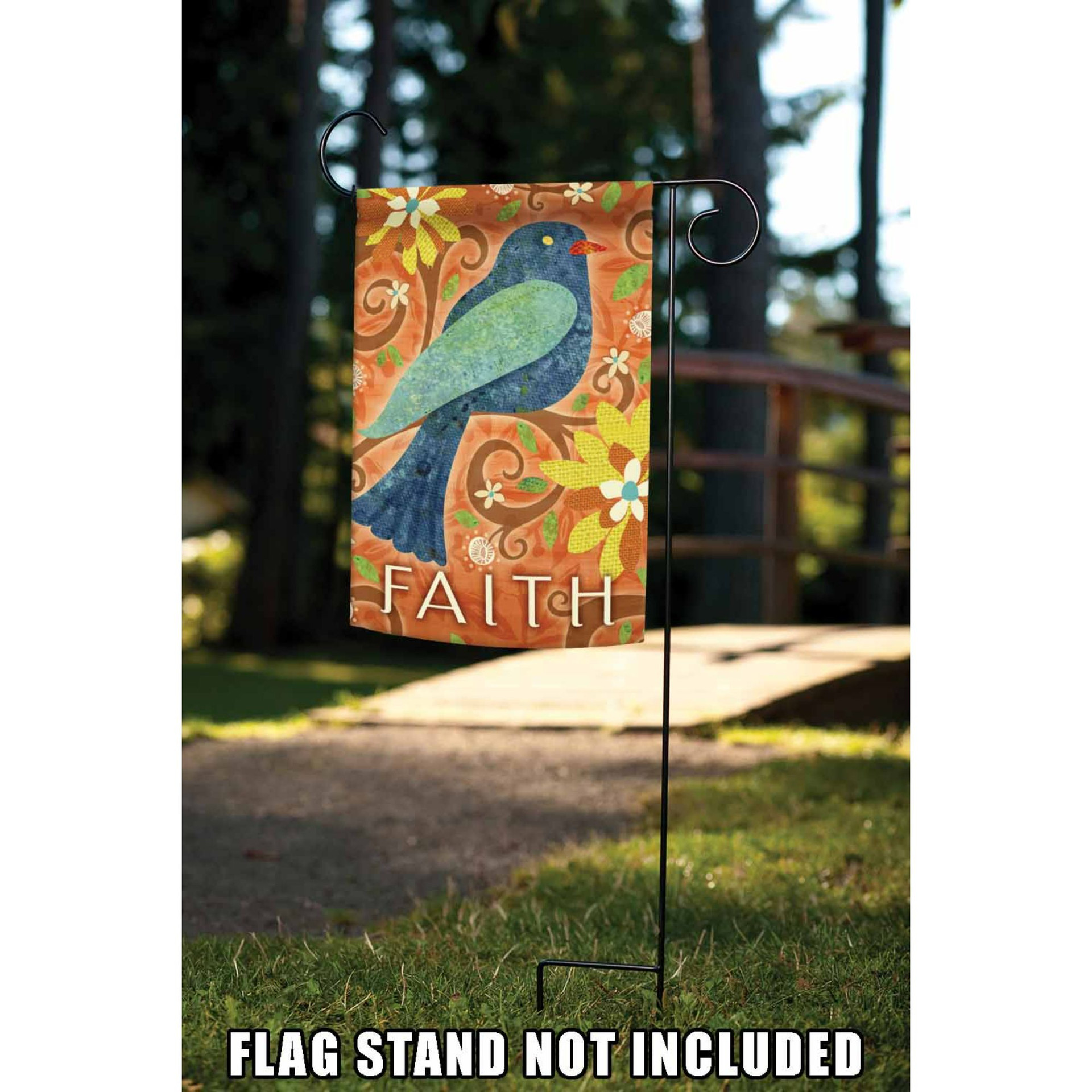 Blue & Yellow Bird Of Faith Outdoor Rectangular Mini Garden Flag 18" x ...