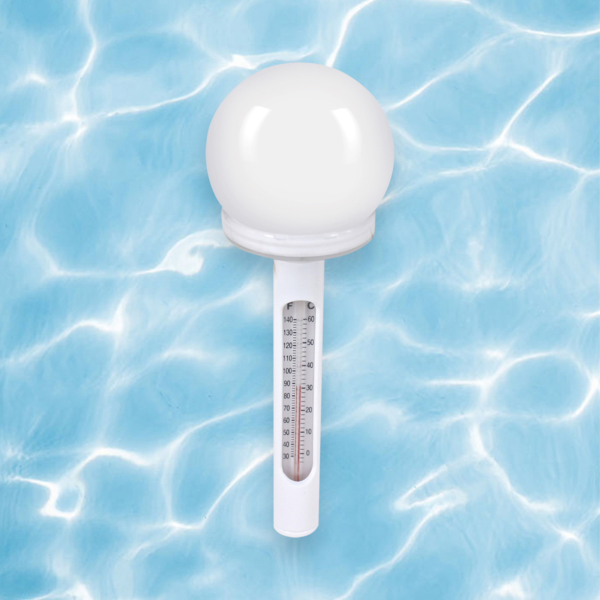 9" Lighted Color Changing Solar Floating Thermometer | Christmas Central