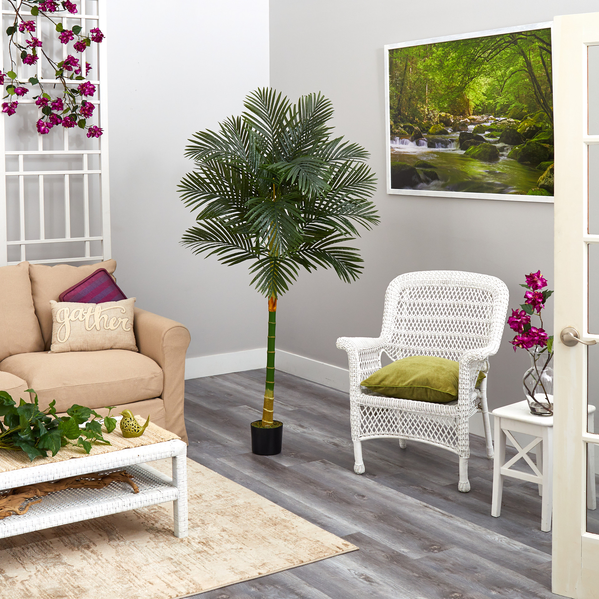 6' Golden Cane Artificial Potted Palm Tree | Christmas Central
