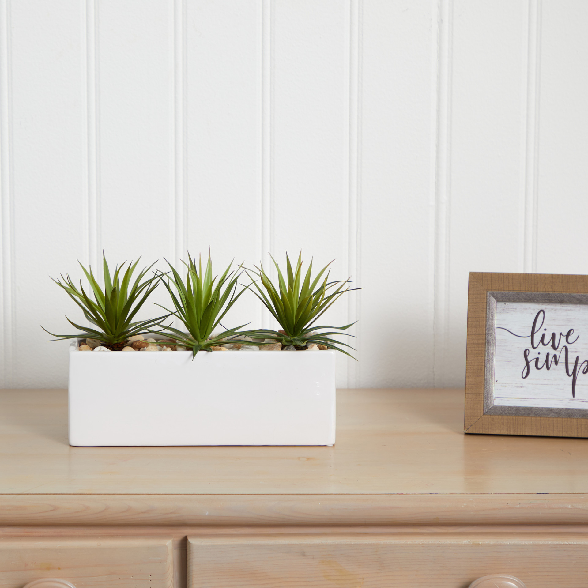 14.5" Mini Agave Artificial Plant in Rectangular Planter | Christmas ...