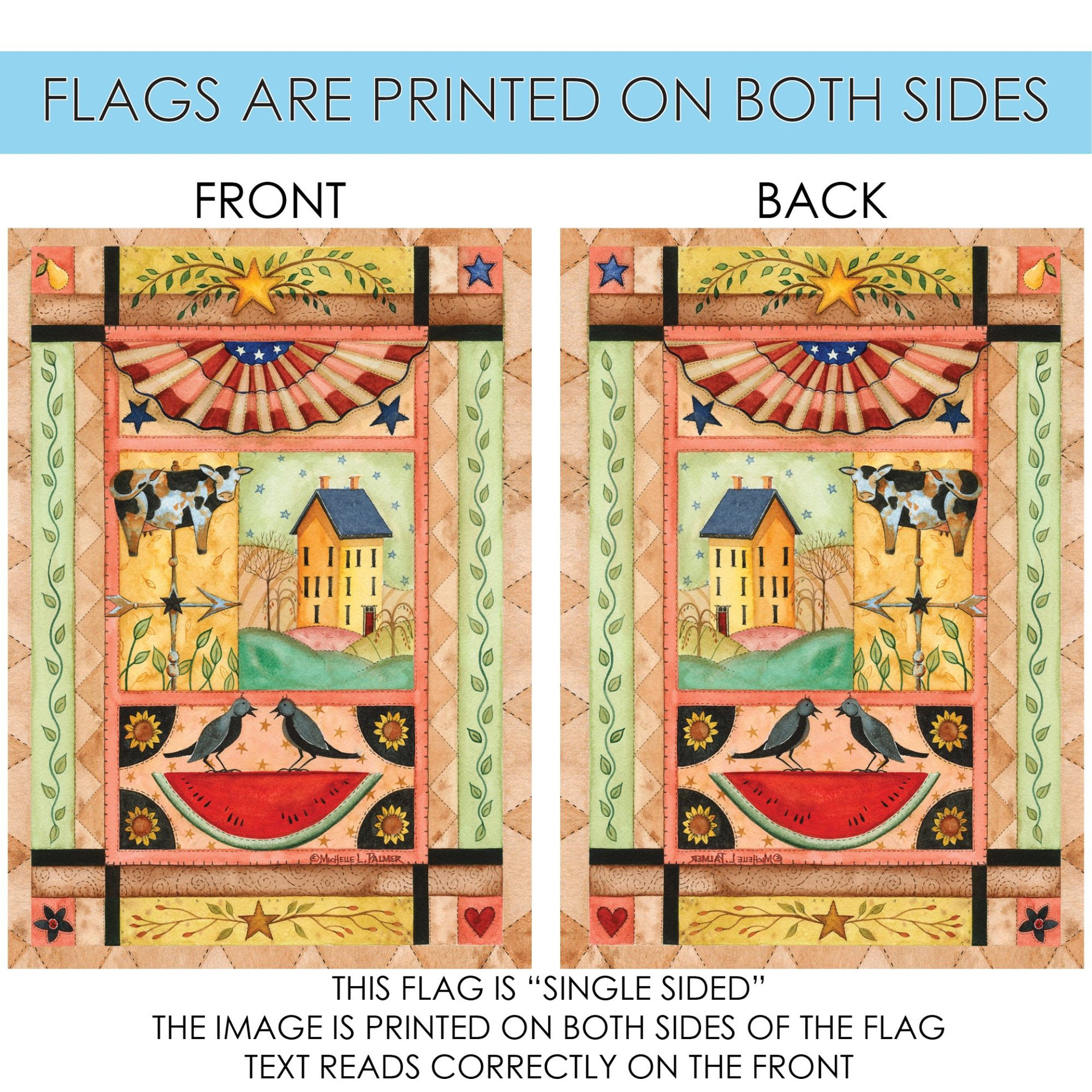 Orange & Green Country Americana Outdoor House Flag 40" x 28 ...
