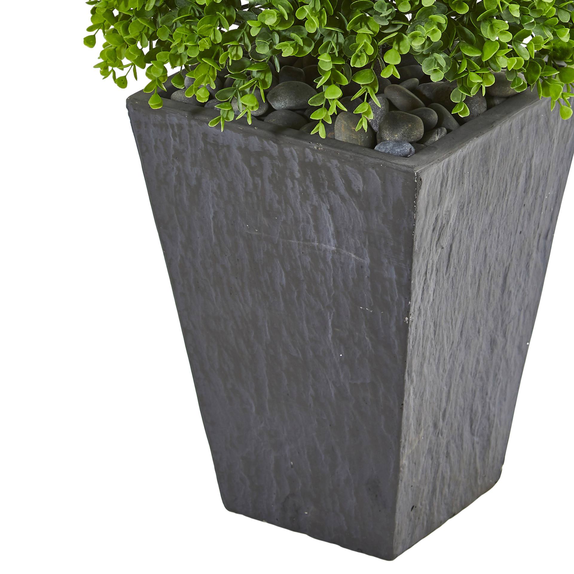 4.75" Eucalyptus Topiary Artificial Tree in Slate Planter | Christmas ...