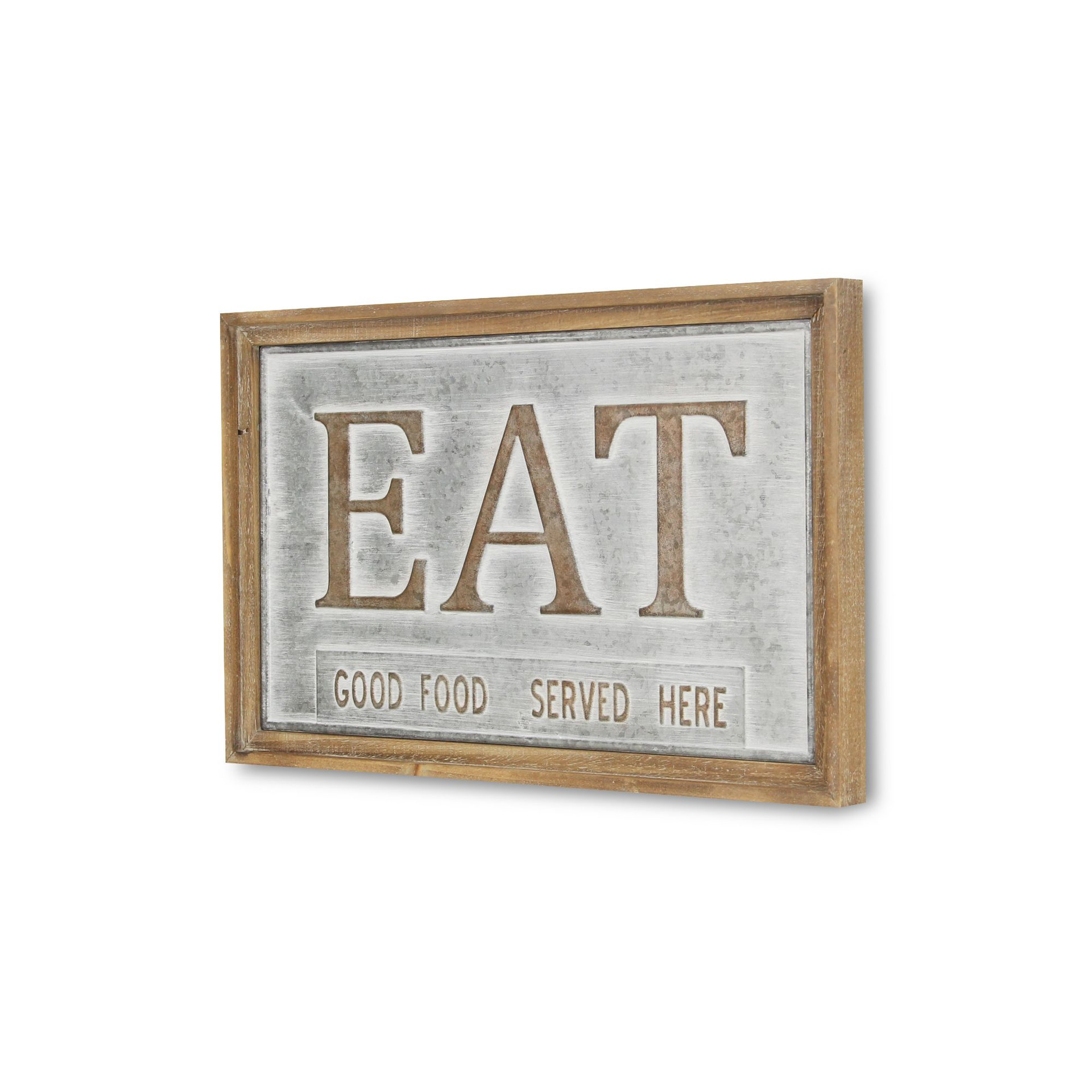 21.75" Beige & Gray Country Style Handmade Eat Framed Wall Sign ...