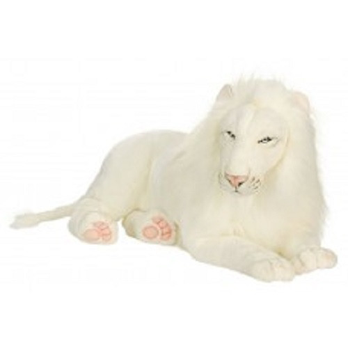 39" White Handcrafted Soft Plush Lion Stuffed Animal | Christmas Central