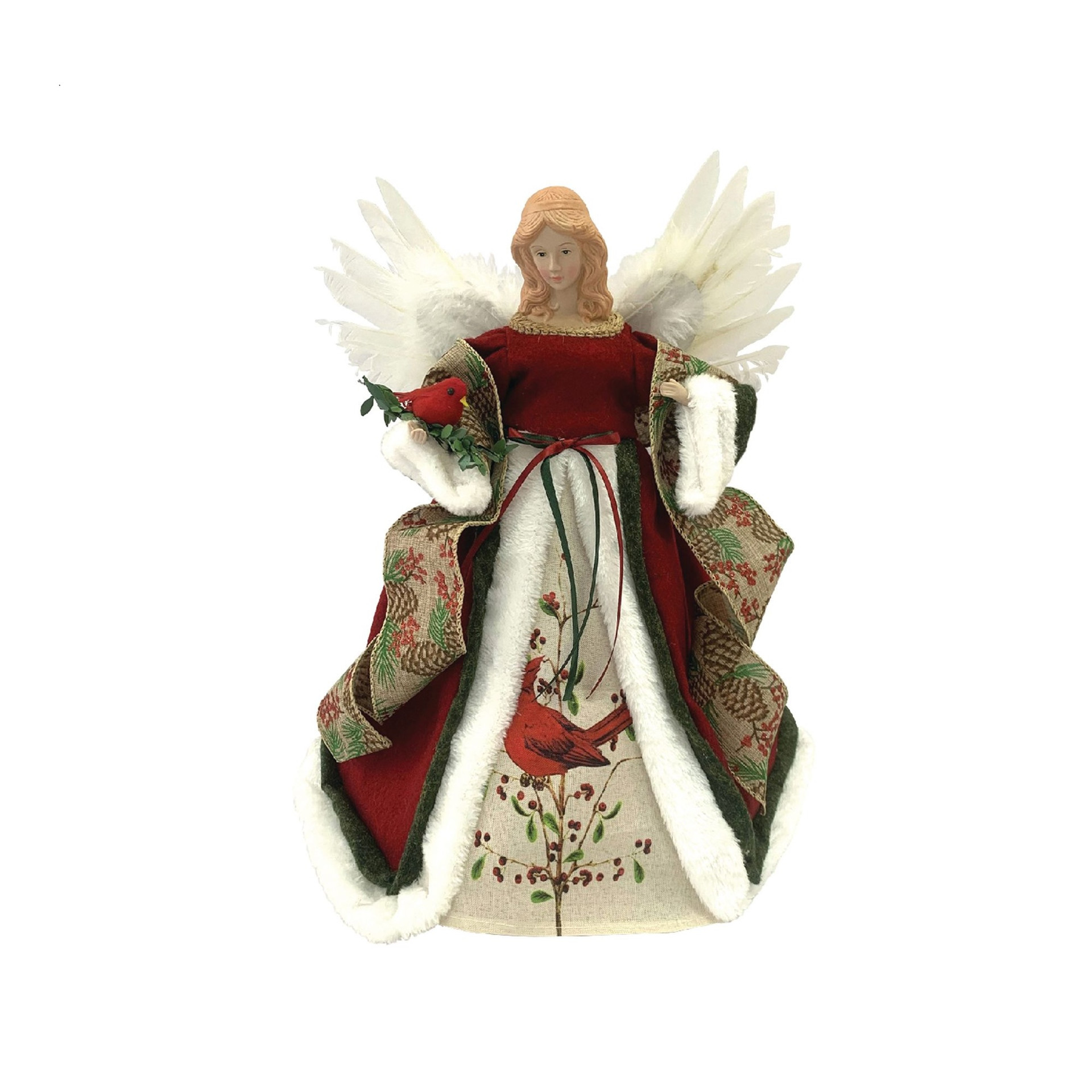 16" Cardinal Angel Christmas Tree Topper, Unlit | Christmas Central