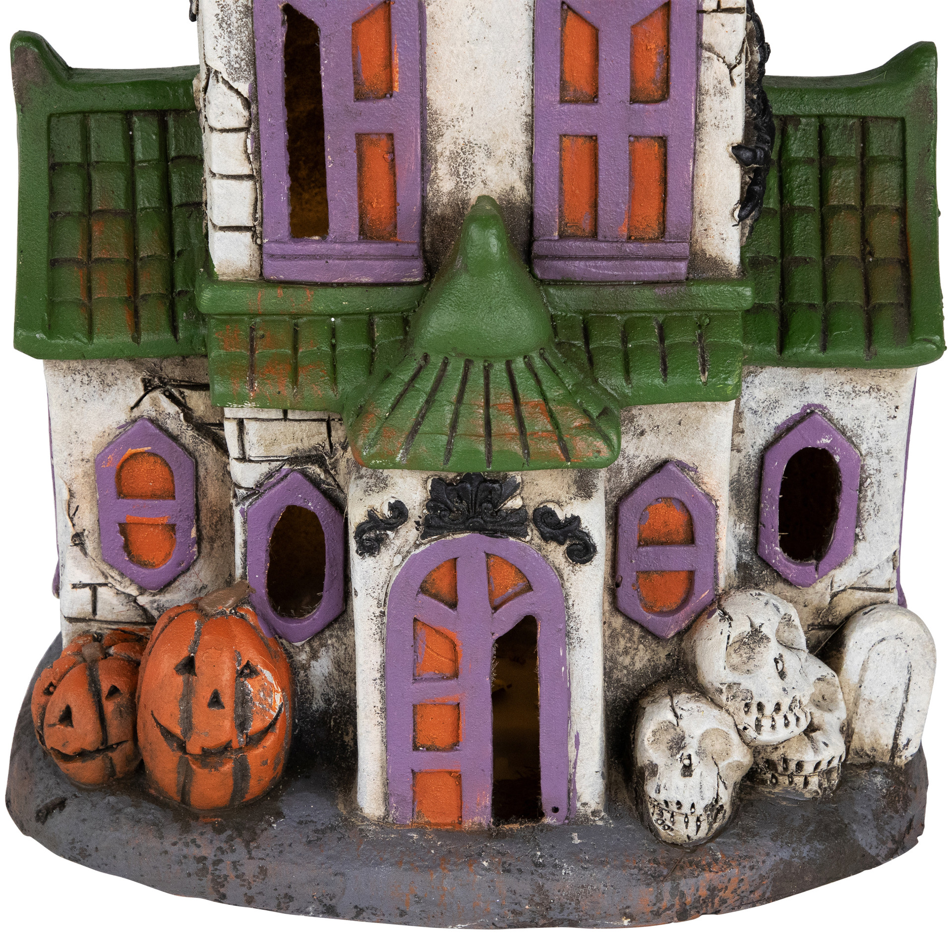 LED Lighted Haunted House with Skulls Halloween Decoration - 22.75 ...