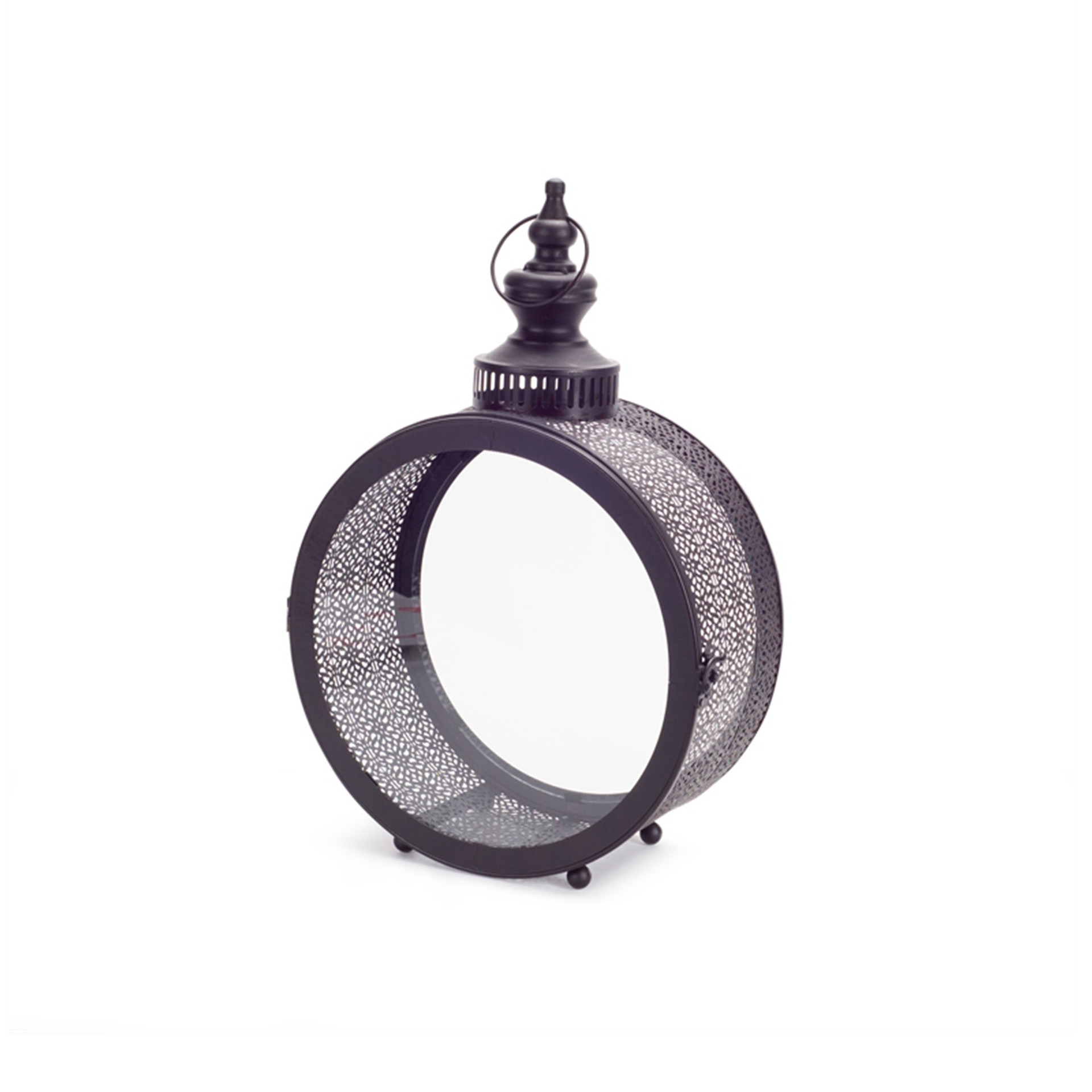 17.5” Victorian Style Circular Lantern with Vented Top & Panes ...