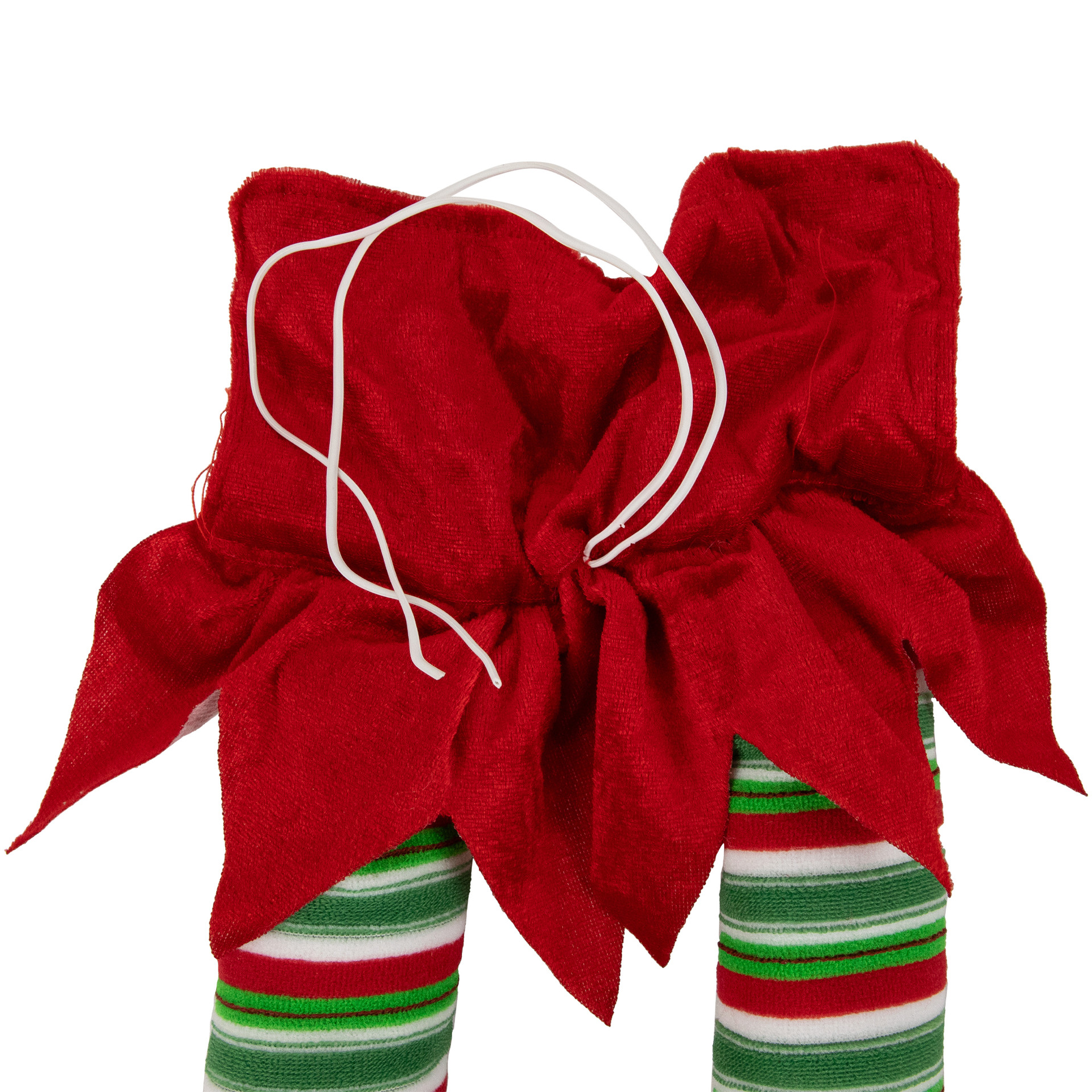Set of 2 Red & Green Striped Plush Elf Legs Christmas Decorations 18 ...