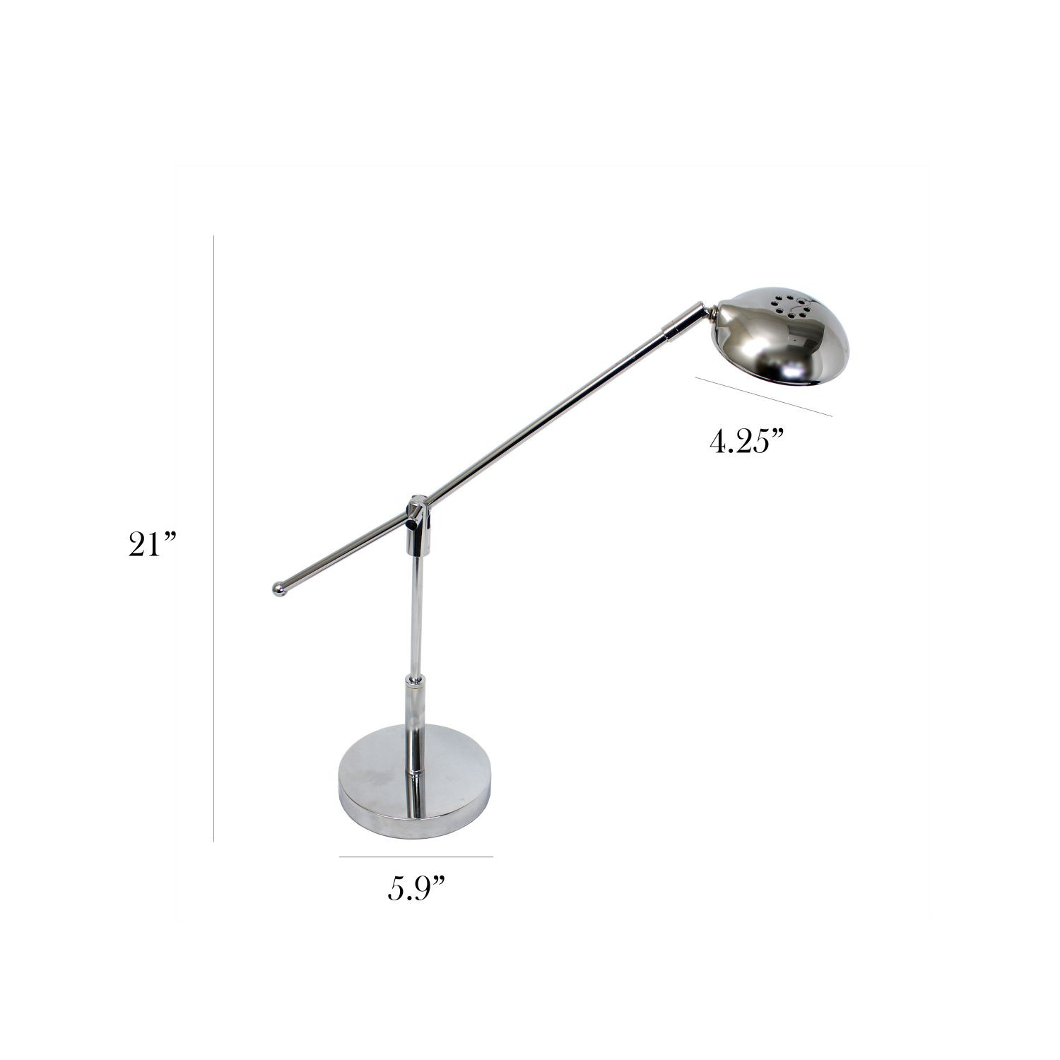 LED Lighted Adjustable Arm Desk Lamp with Swivel Head - 21.25" - Silver ...