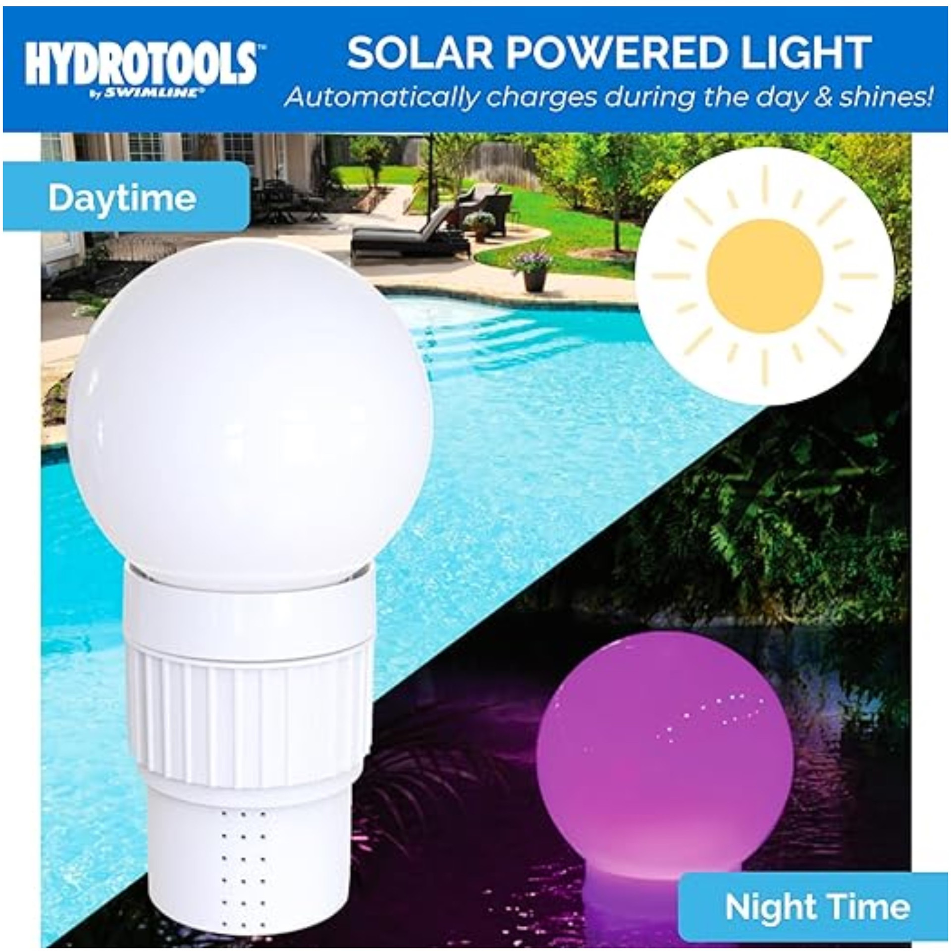 LED Solar Lighted Floating Chlorine Dispenser 11" | Christmas Central