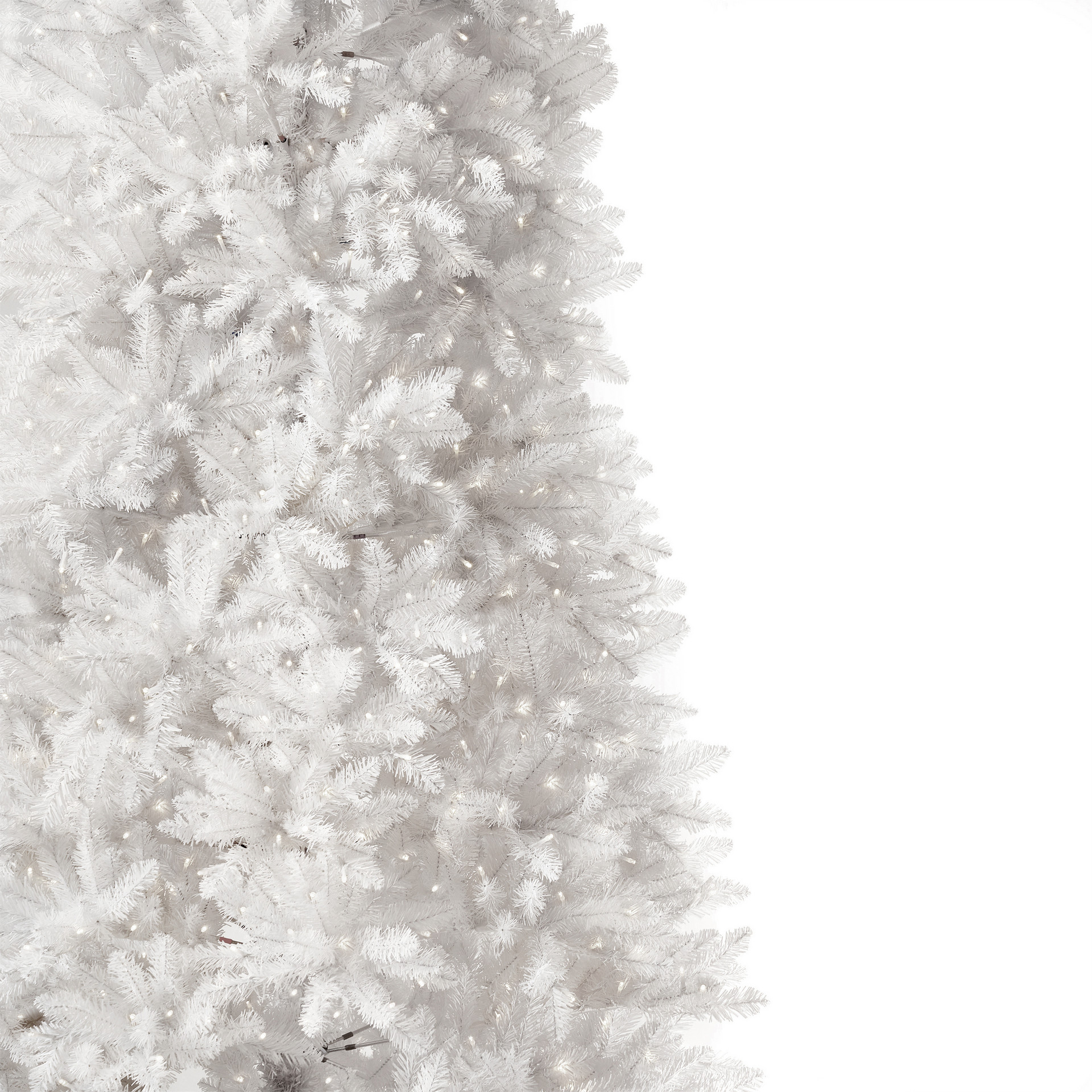 Pre-lit Slim White Artificial Christmas Tree - 13' - Clear LED Lights ...