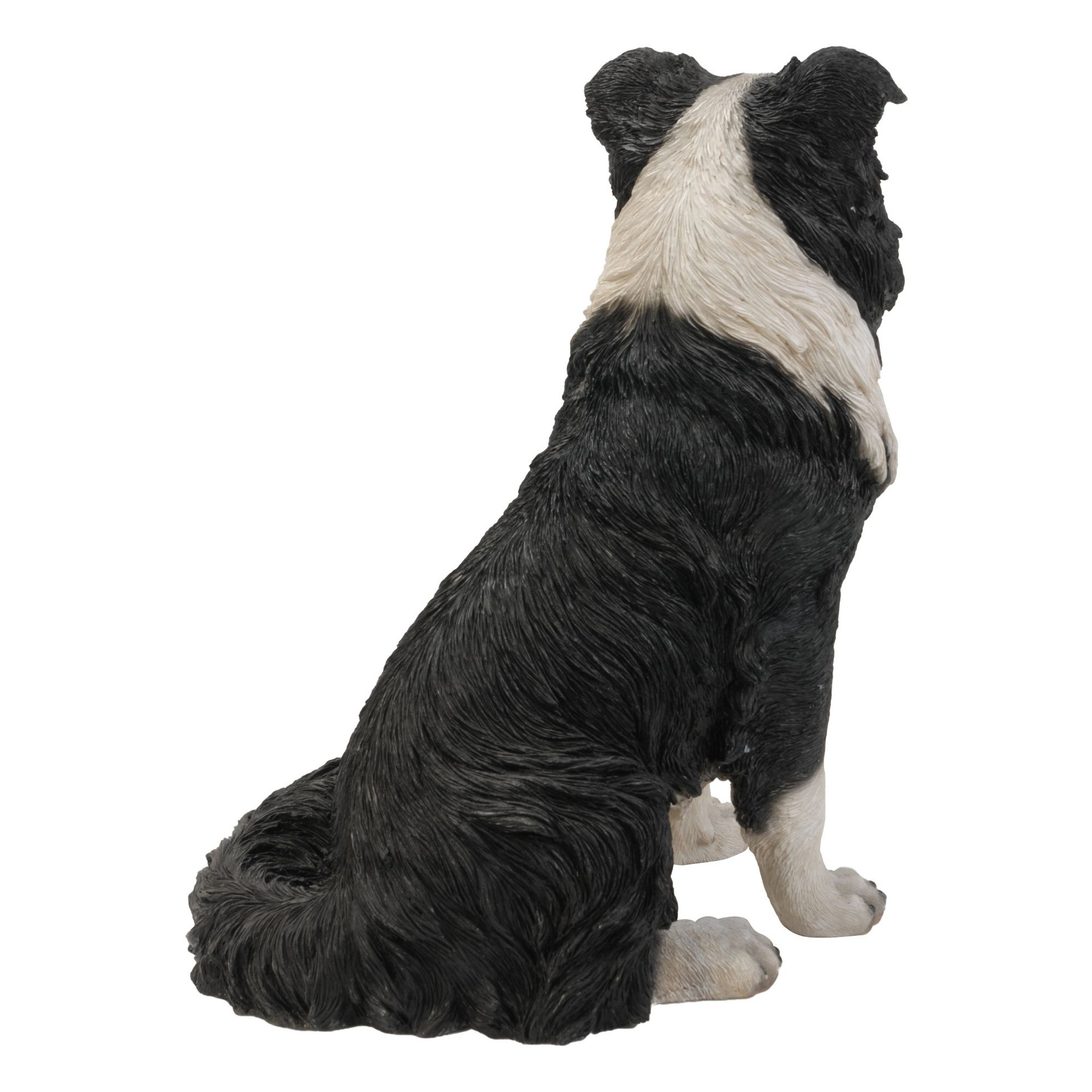 19.75" Border Collie Sitting Outdoor Garden Statue | Christmas Central