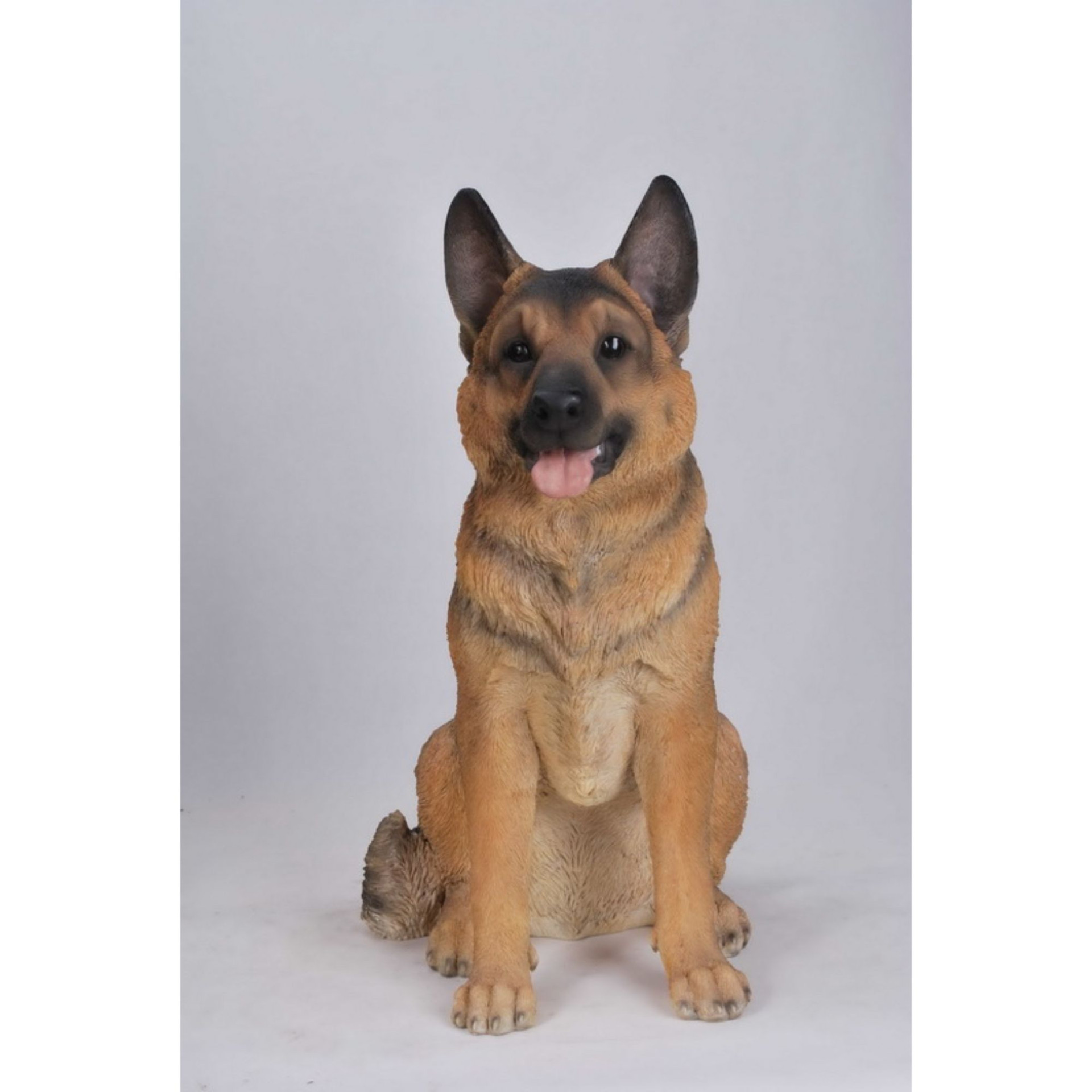 21" Large Sitting German Shepherd Outdoor Garden Statue | Christmas Central