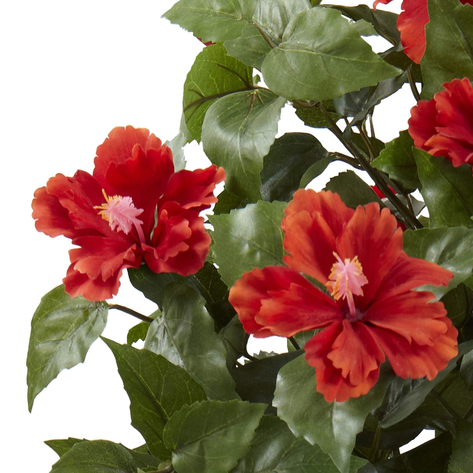 3.25' Double Hibiscus Artificial Topiary Plant in Planter | Christmas ...