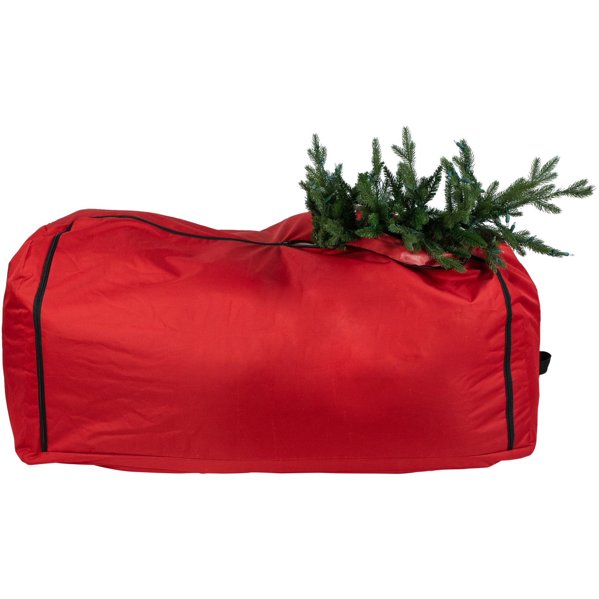 57" Red Artificial Christmas Tree Rolling Storage Bag For Trees Up to ...