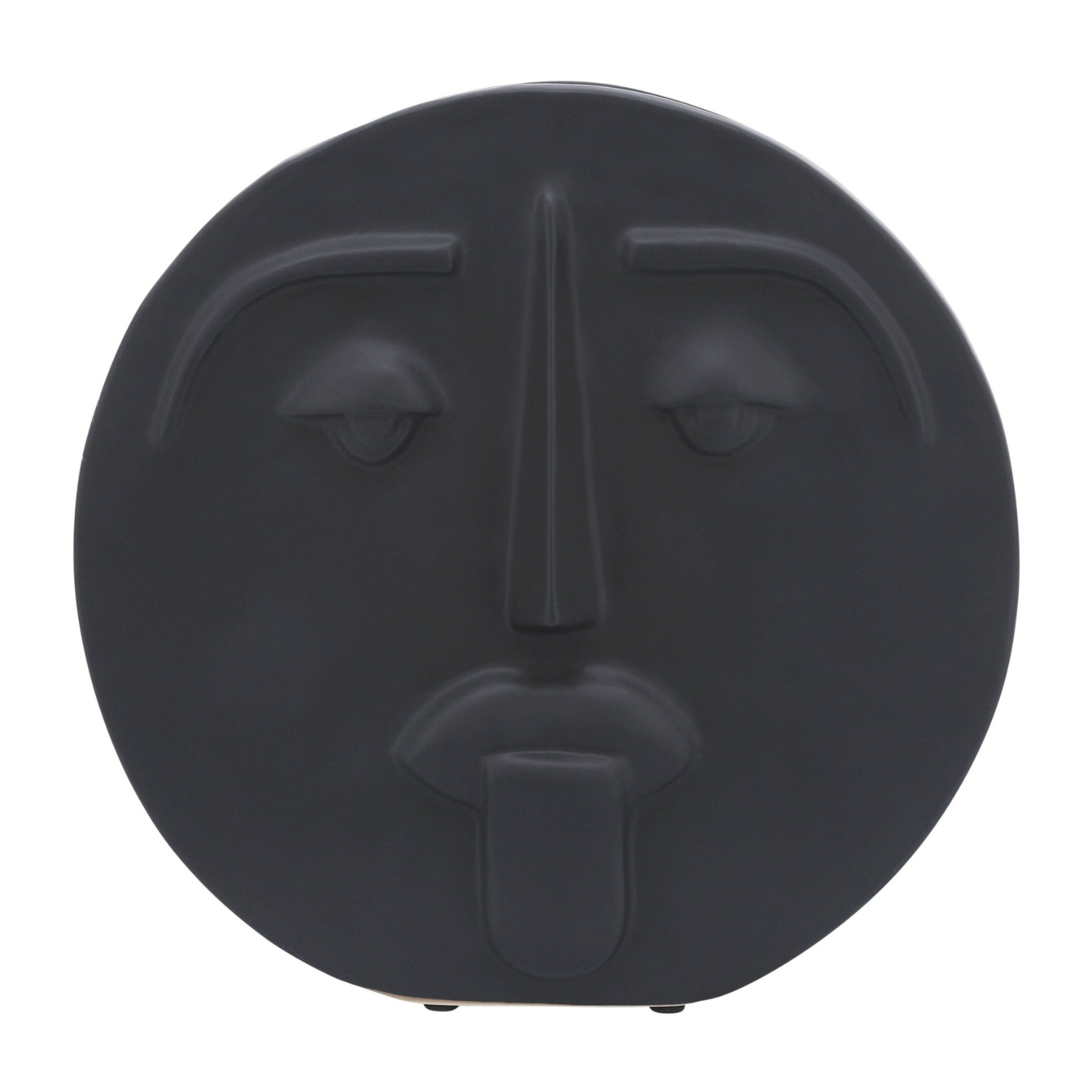 Sad Face Ceramic Vase - 10" - Black | Christmas Central