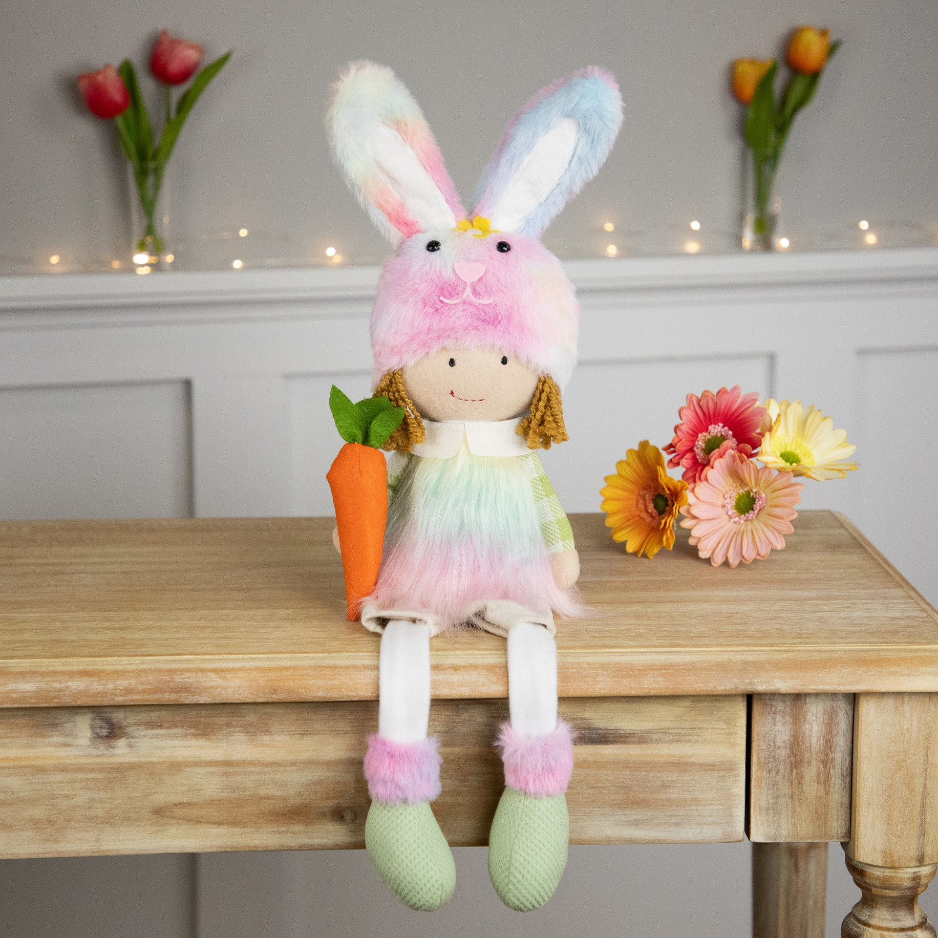Girl Easter Figurine with Dangling Legs - 23" - Multi-Color | Christmas ...