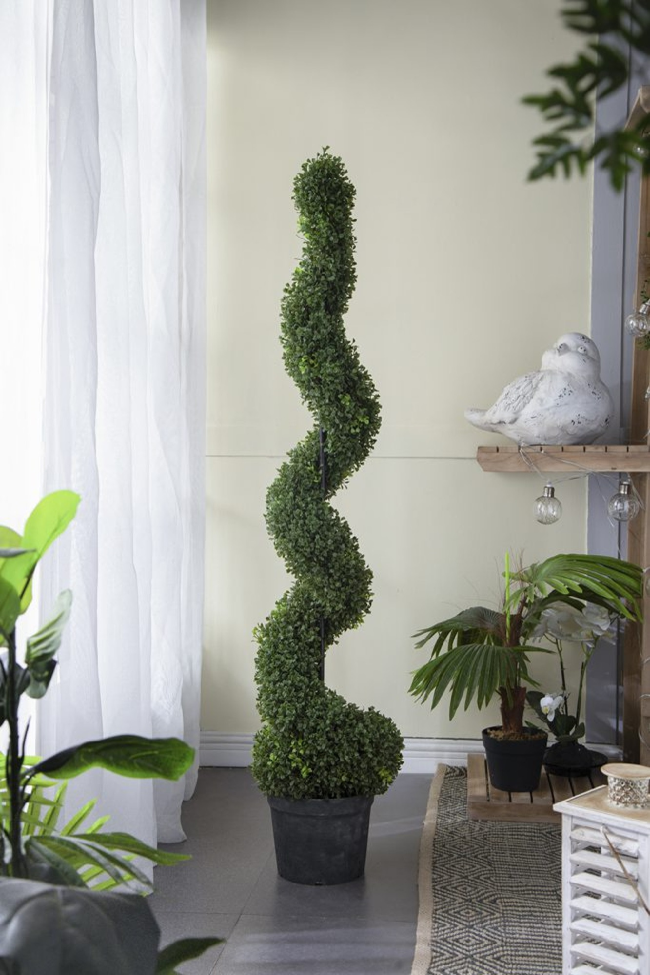 Potted Artificial Spiral Boxwood Topiary Tree - 5' | Christmas Central
