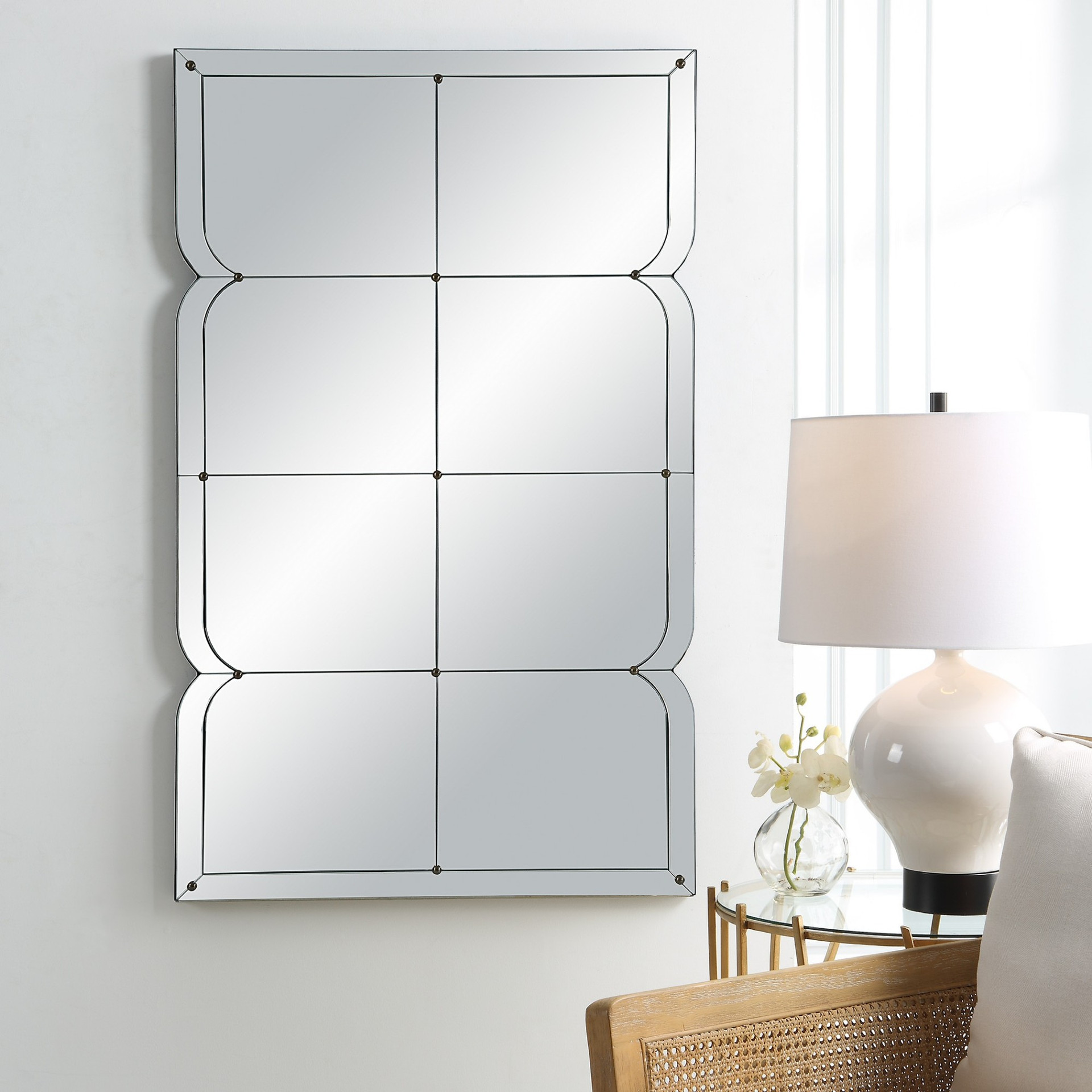 Oversized Multi Panel Wall Mirror - 50" - Antique Gold | Christmas Central