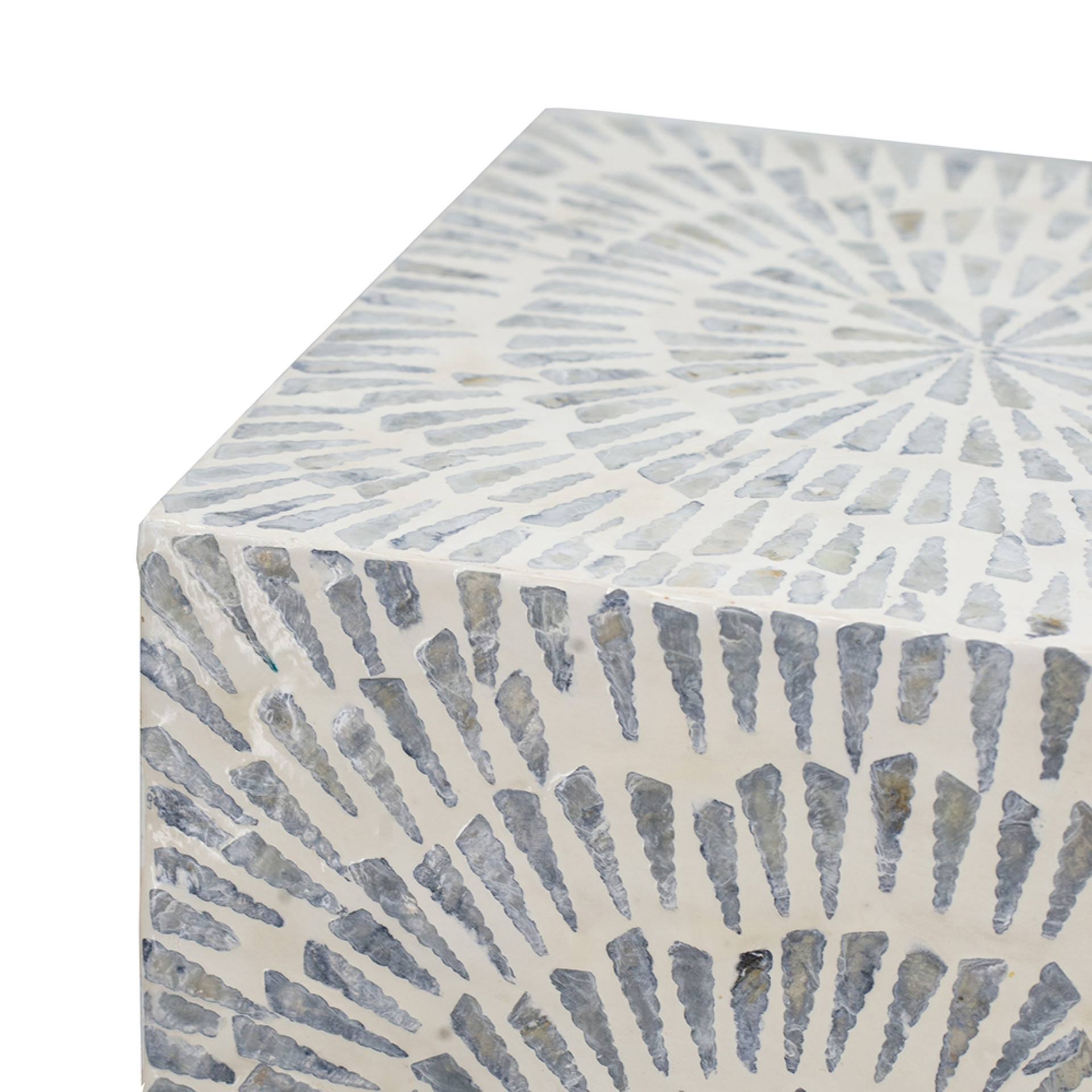 Square Starburst Capiz Inlay Accent Stool - 17.75" | Christmas Central