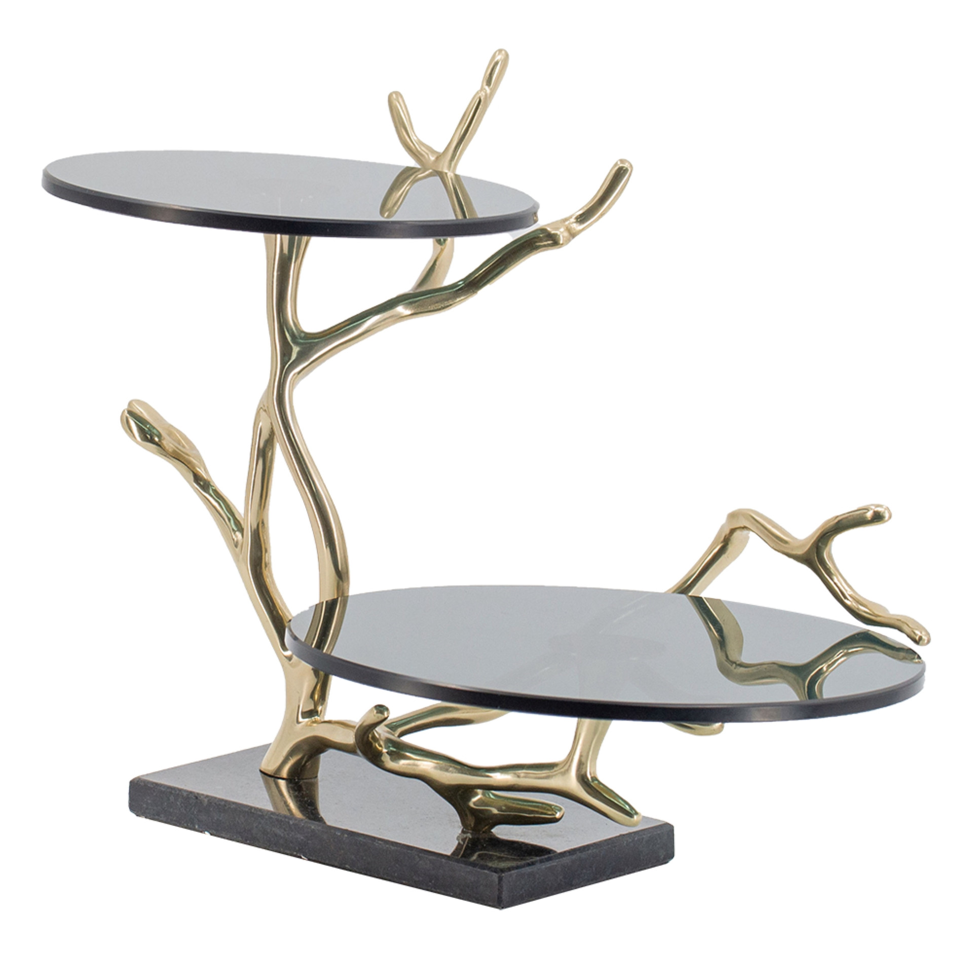 Two-Tier Cake Stand - 17" - Gold & Black | Christmas Central