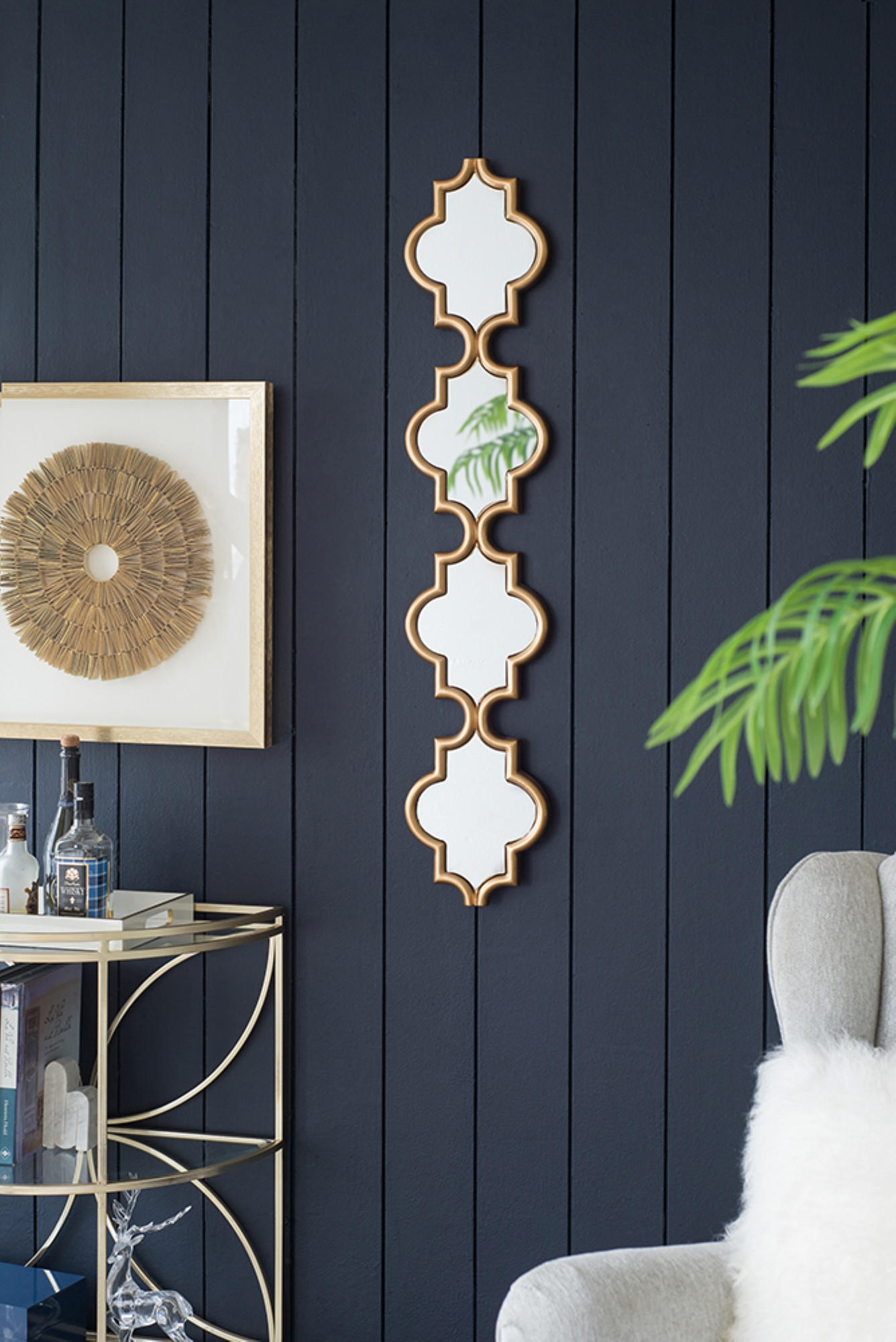 4-Tier Narrow Wall Mirror - 47" - Gold | Christmas Central