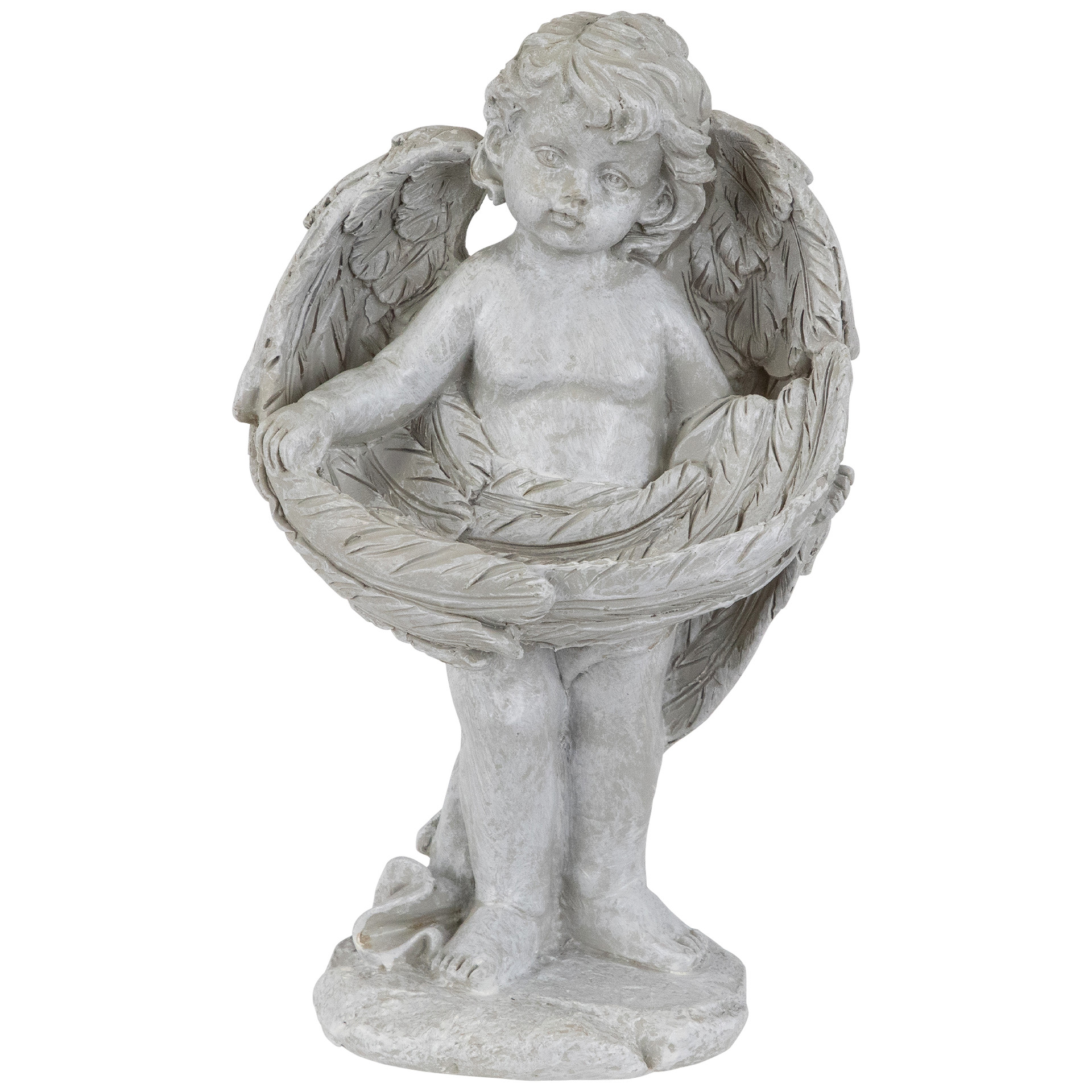 Cherub Wrapped in Wings Outdoor Garden Statue - 8" | Christmas Central