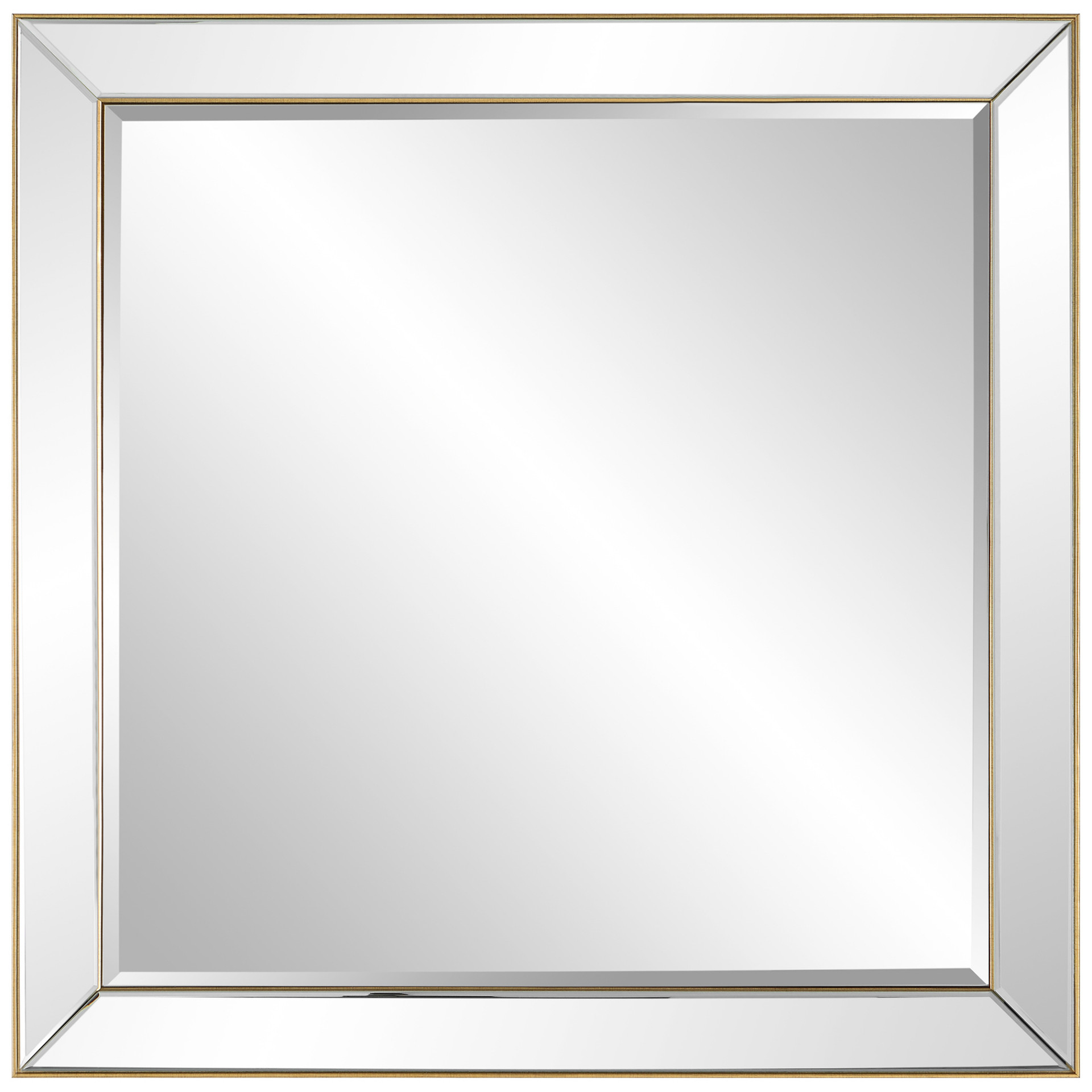 Slim Beveled Square Wall Mirror - 28" - Gold | Christmas Central