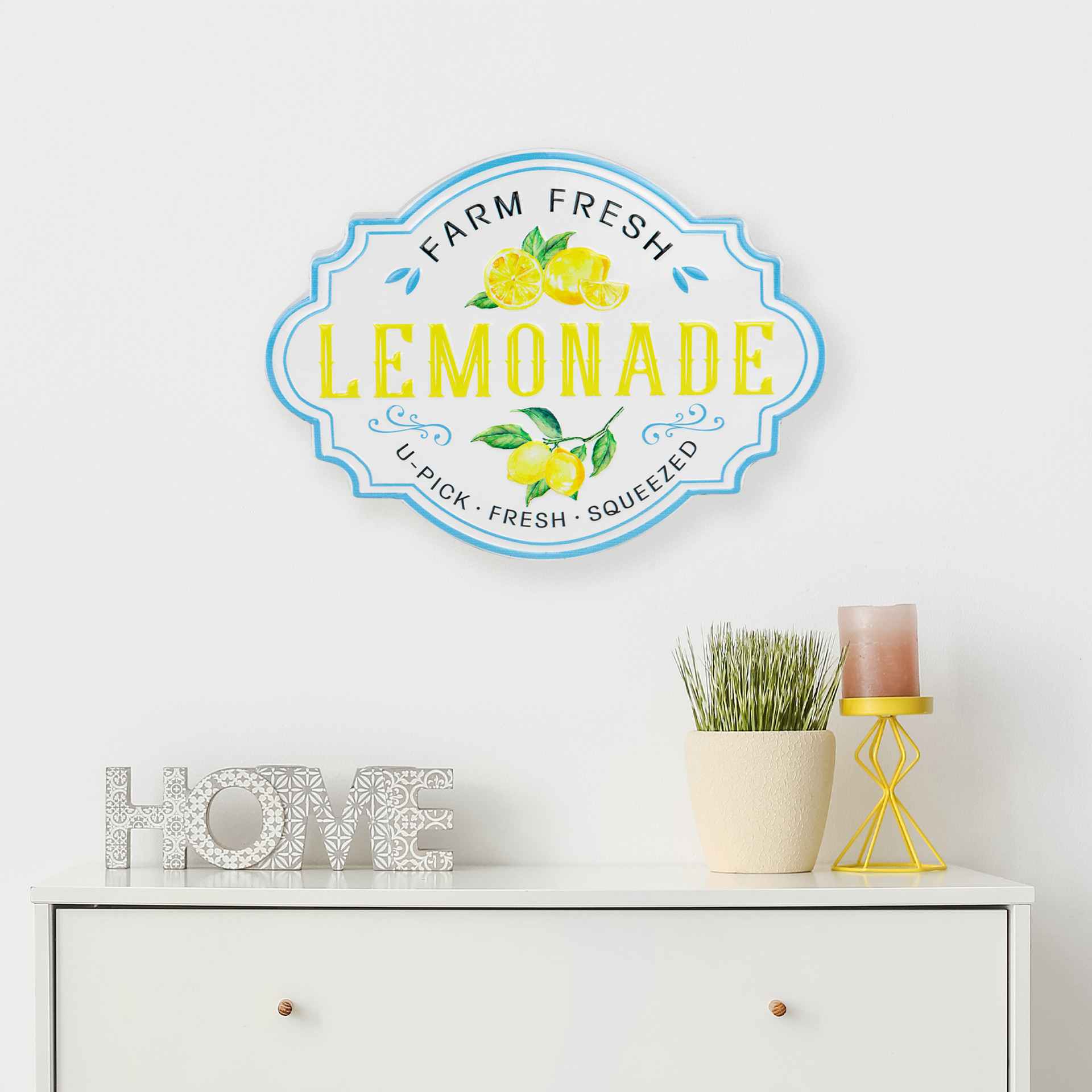 Farm Fresh Lemonade Metal Wall SIgn - 15" | Christmas Central
