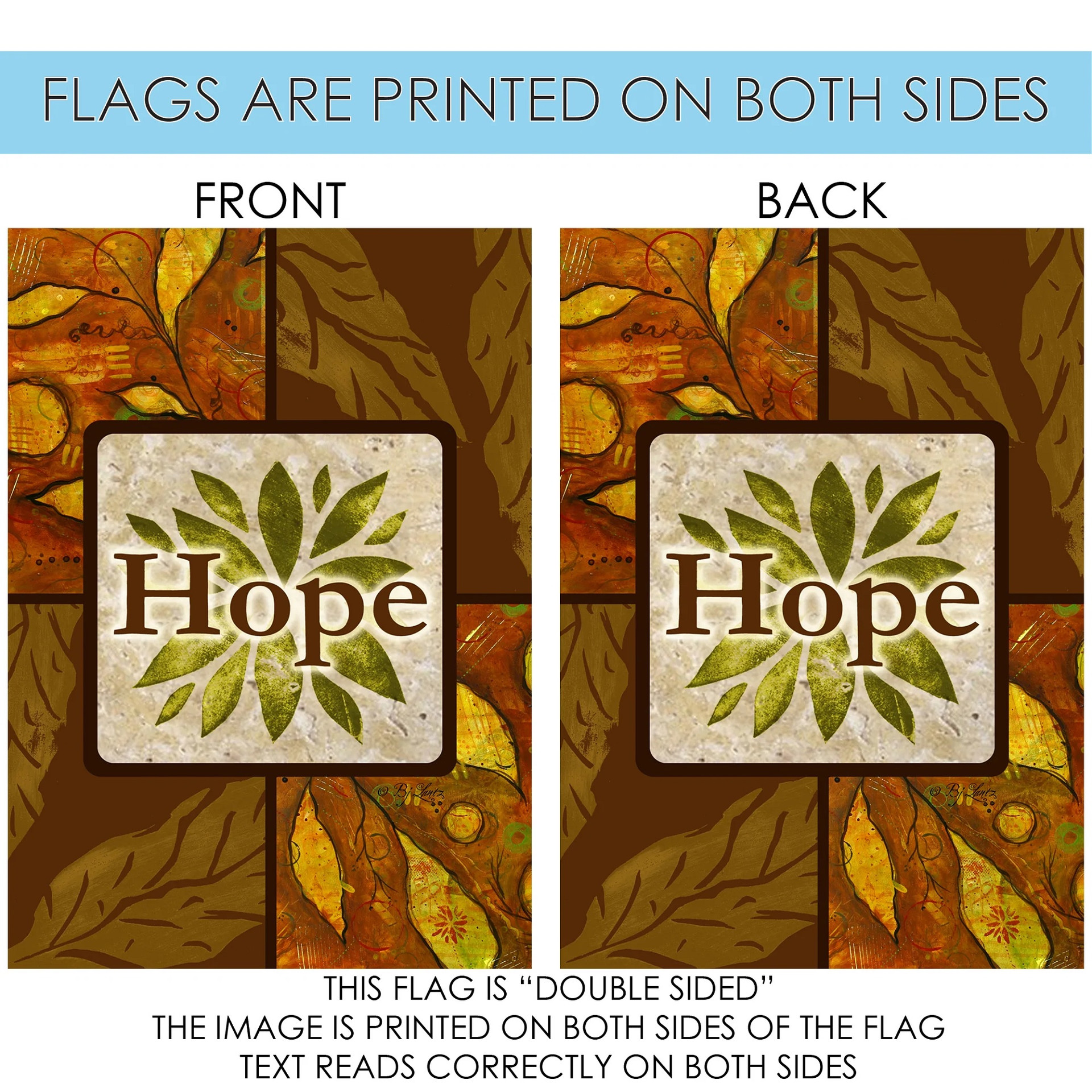 Amber "Hope" Outdoor Garden Flag 18" x 12.5" | Christmas Central
