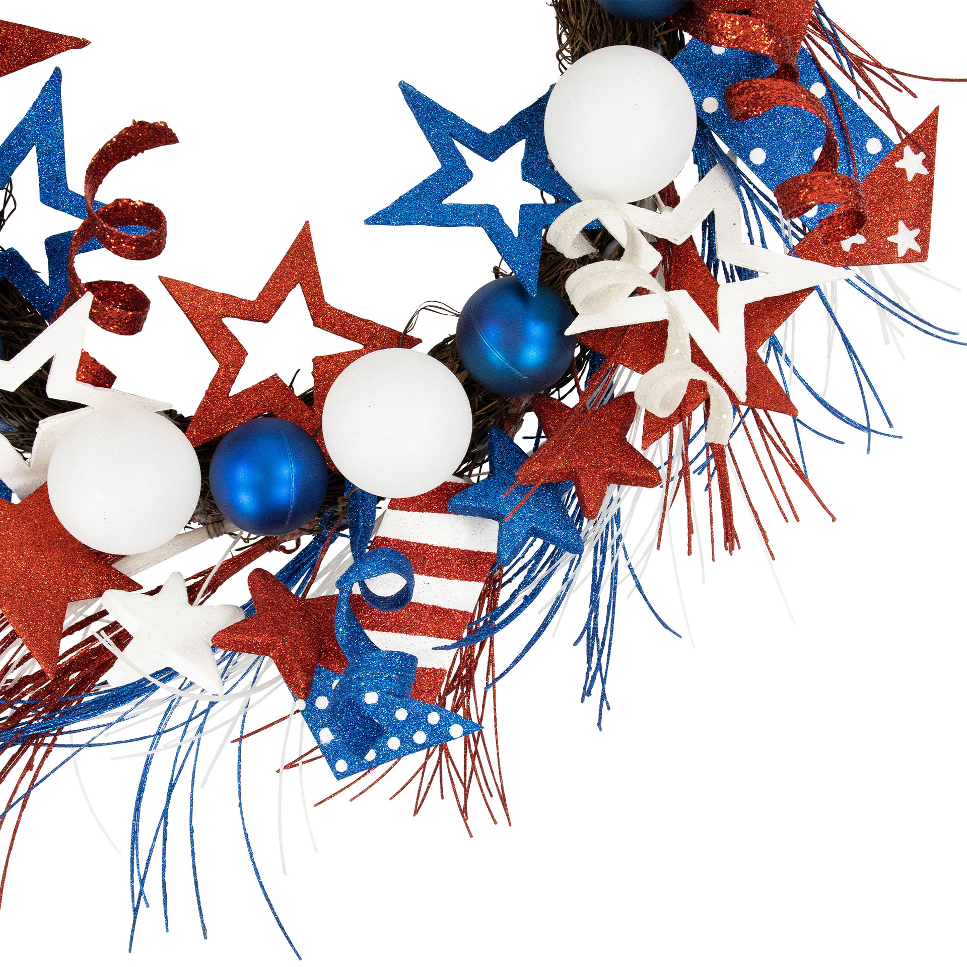 Glittered Stars & Rockets Patriotic Wreath - 22" | Christmas Central