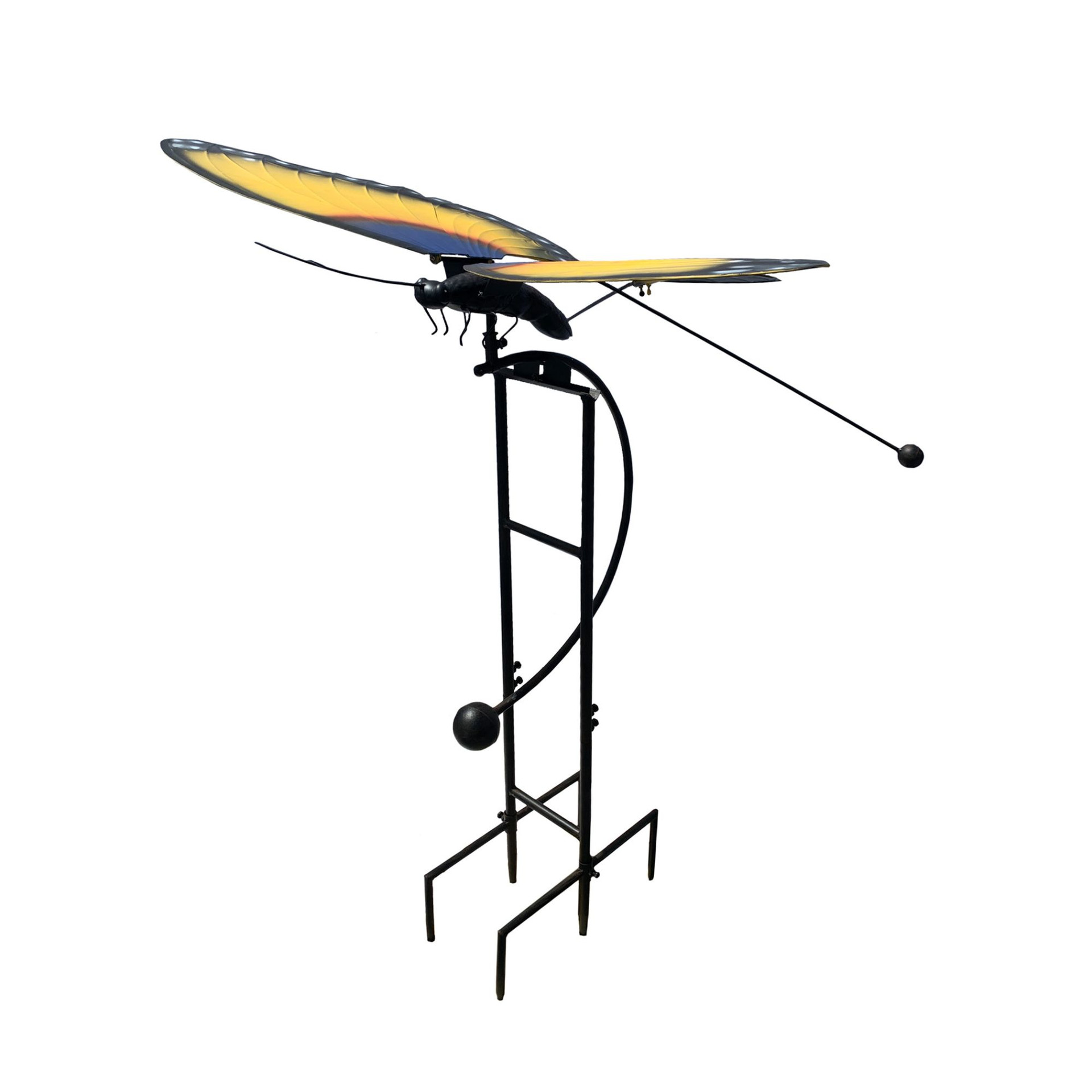 Butterfly Rocker Outdoor Garden Stake - 67" - Yellow & Black ...