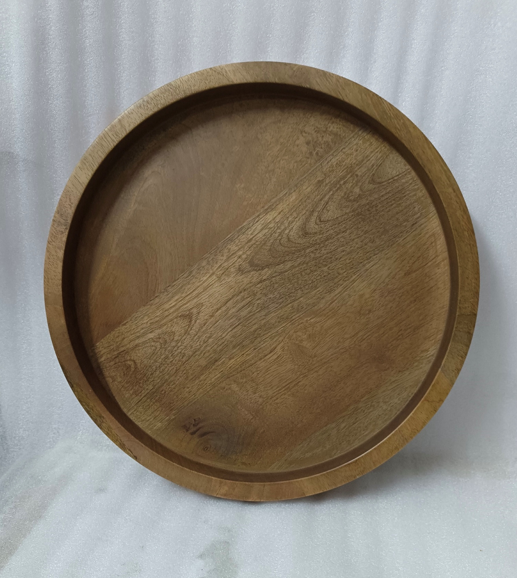 Rustic Wooden Round Serving Tray - 15.25" - Brown | Christmas Central