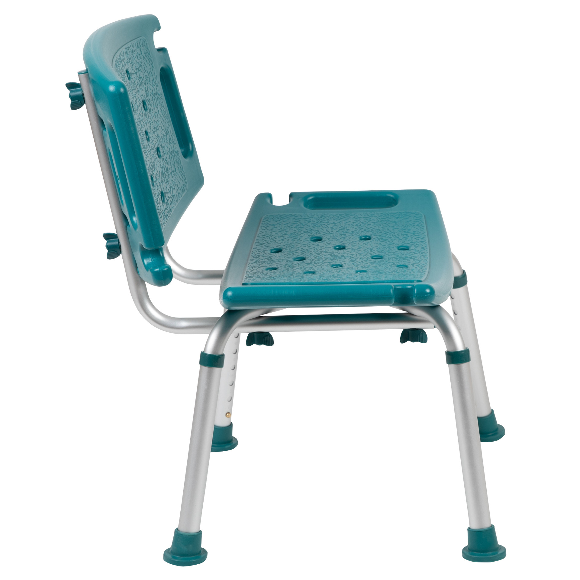 32.25" Teal Blue Adjustable Bath & Shower Chair with Extra Large Back ...