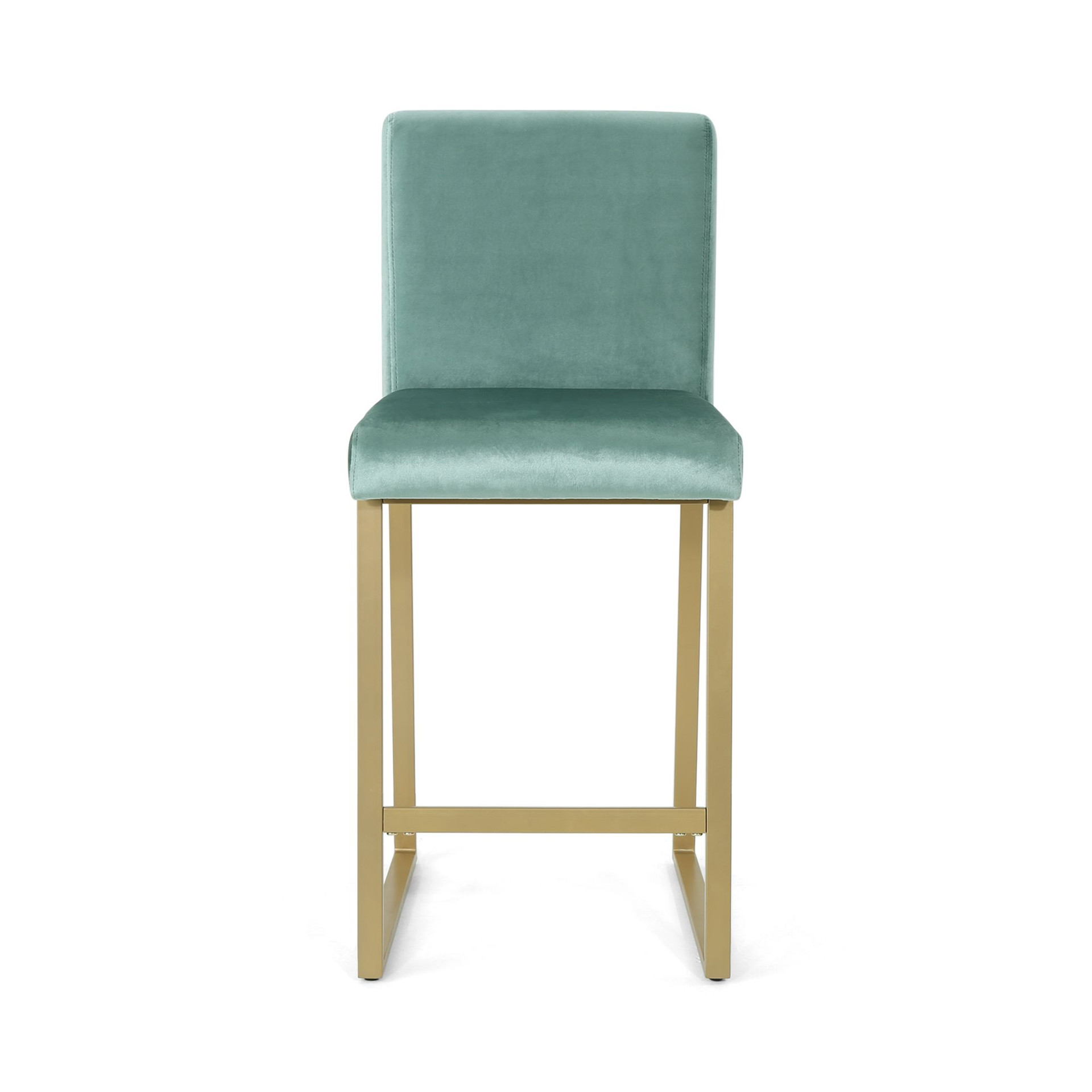 Set of 2 Mint Green & Gold Contemporary Bar Stools 40" | Christmas Central