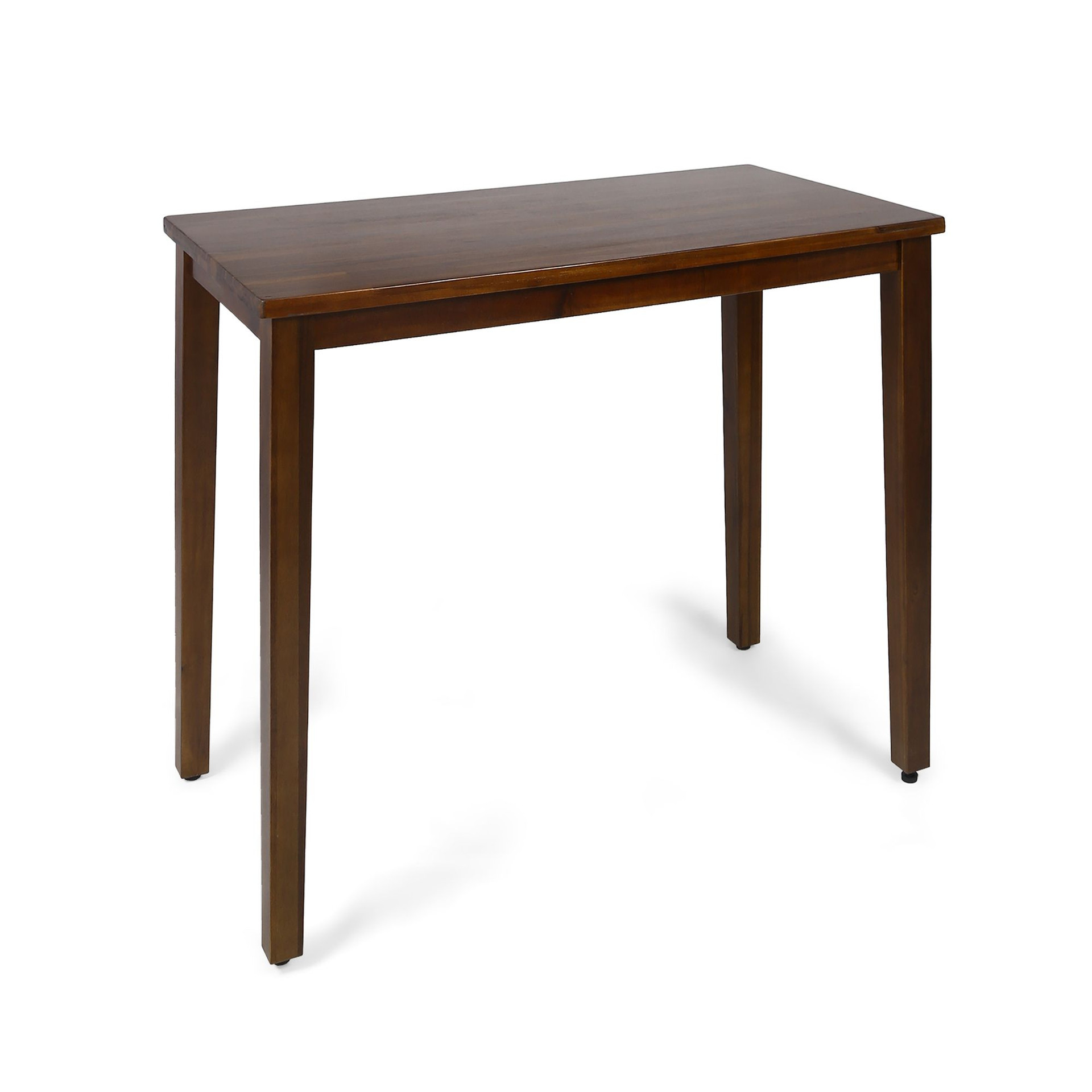 51.25" Brown Contemporary Rectangular Bar Table with Tapered Legs ...