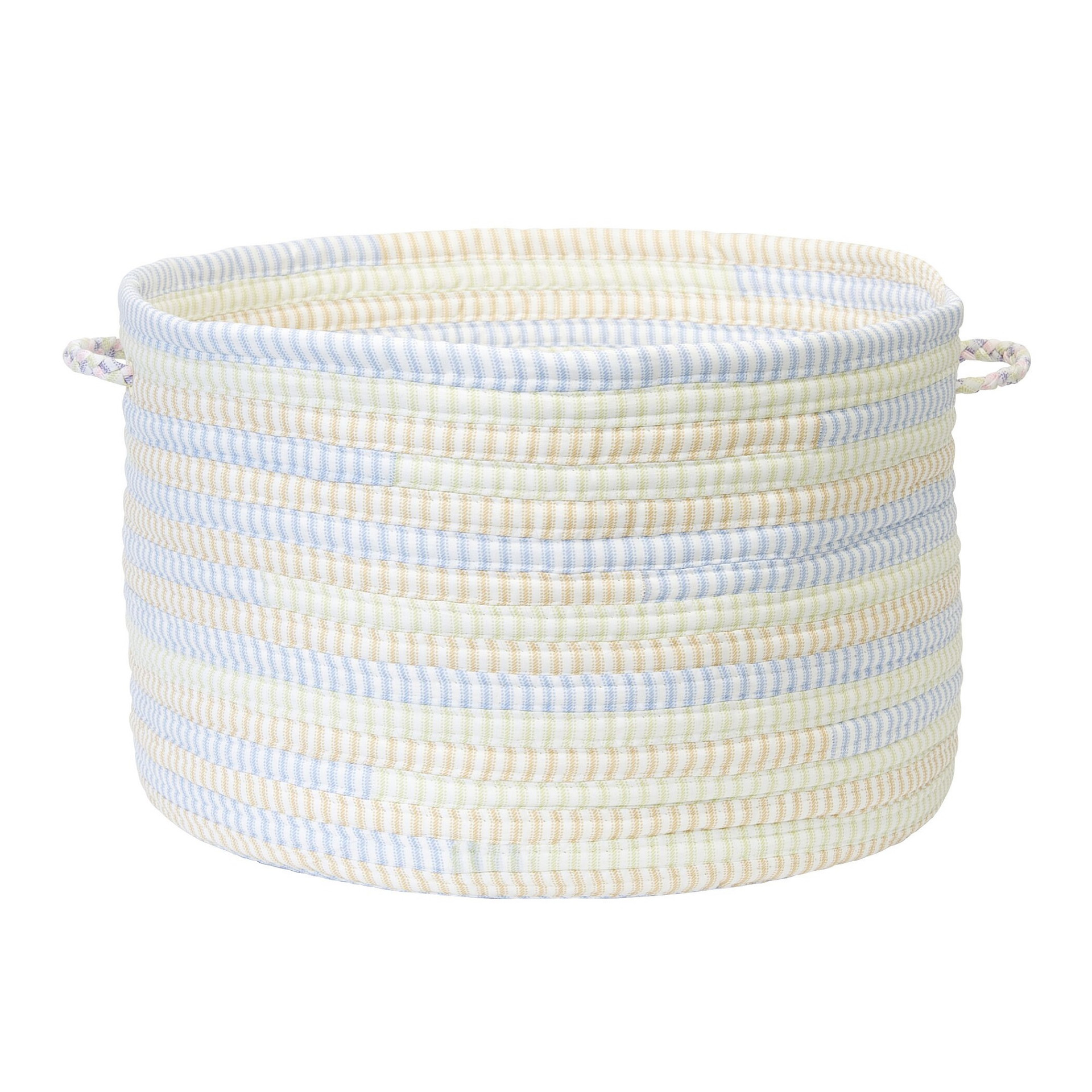 18" Blue, Orange & Green Handmade Braided Basket | Christmas Central