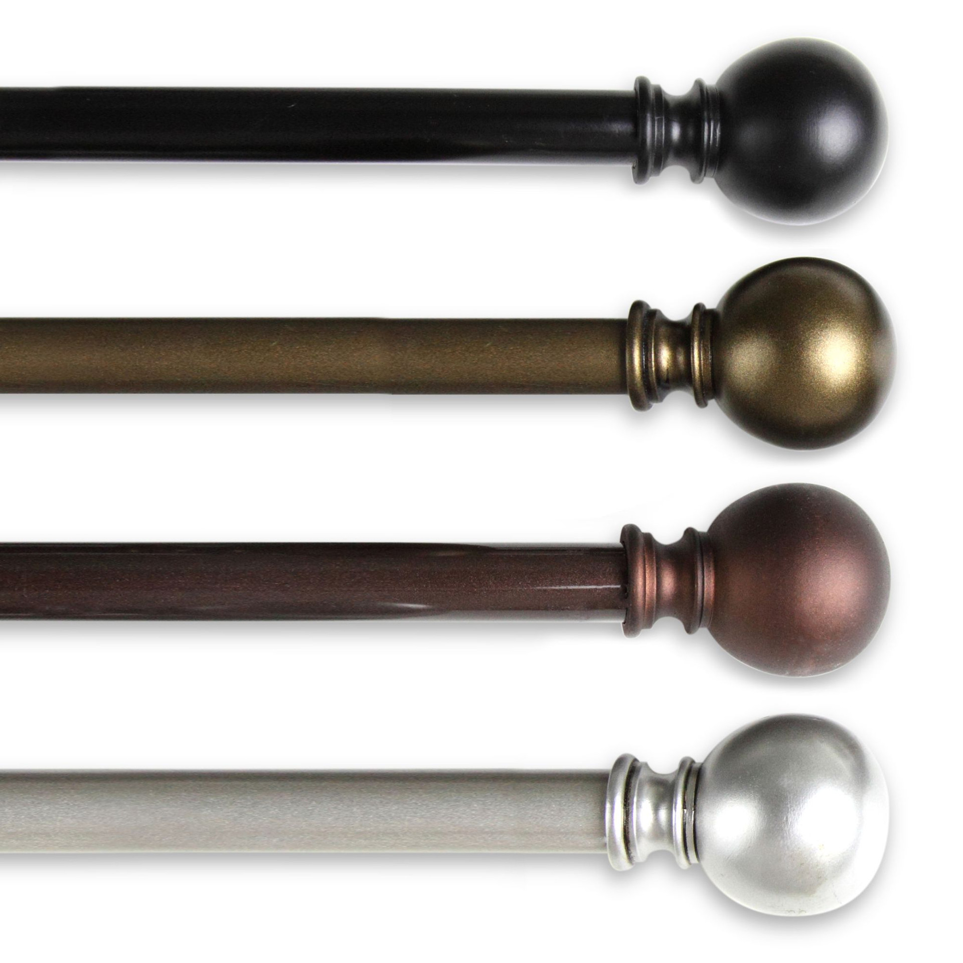124" Satin Nickel Round Contemporary Curtain Rod | Christmas Central