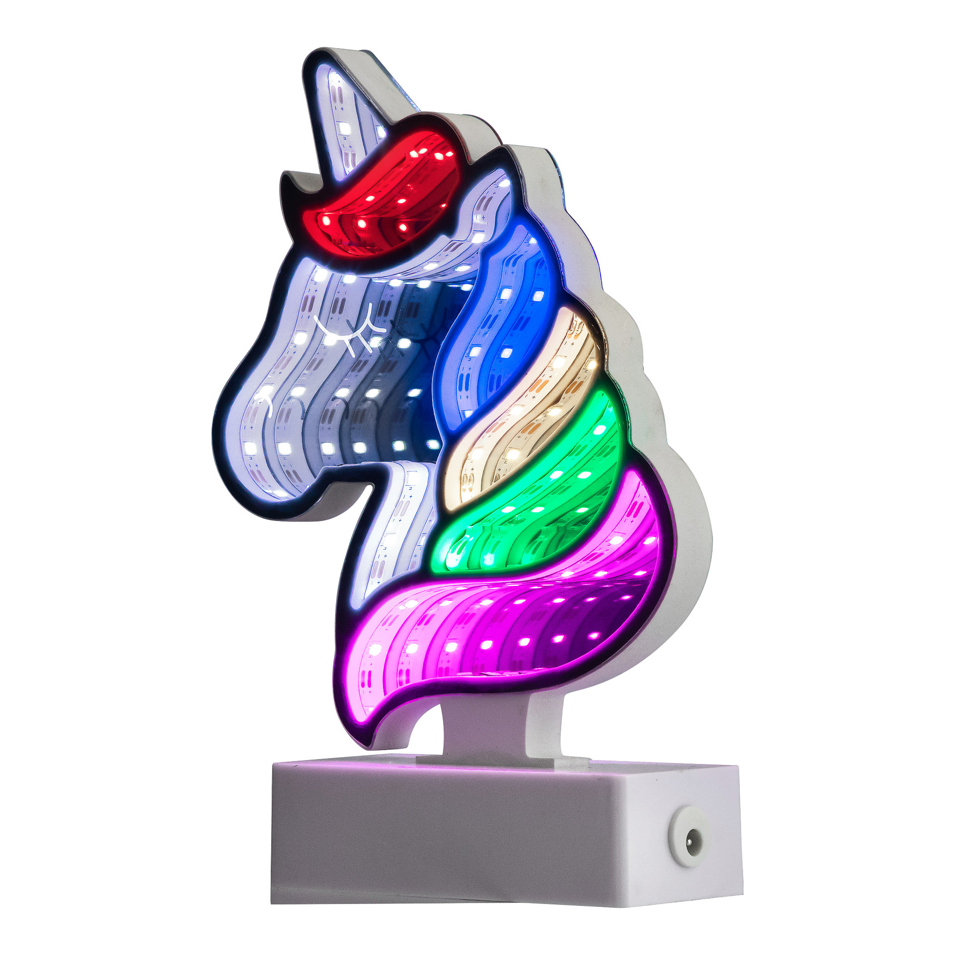 LED Lighted 3D Unicorn Infinity Mirror - 8" | Christmas Central
