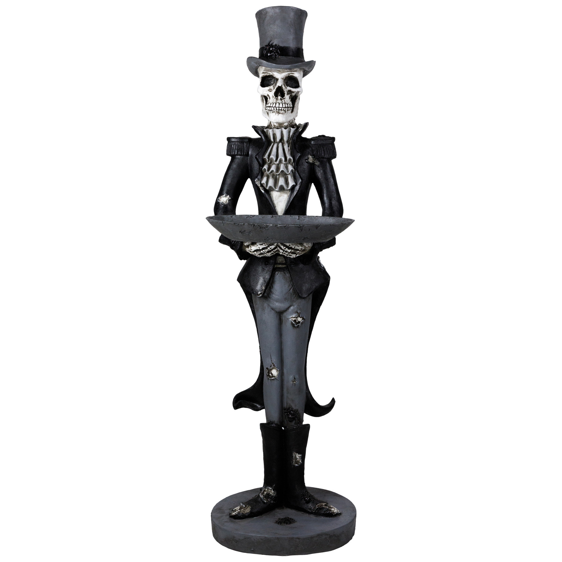 Skeleton Butler Holding Tray Halloween Figure - 4.5' | Christmas Central