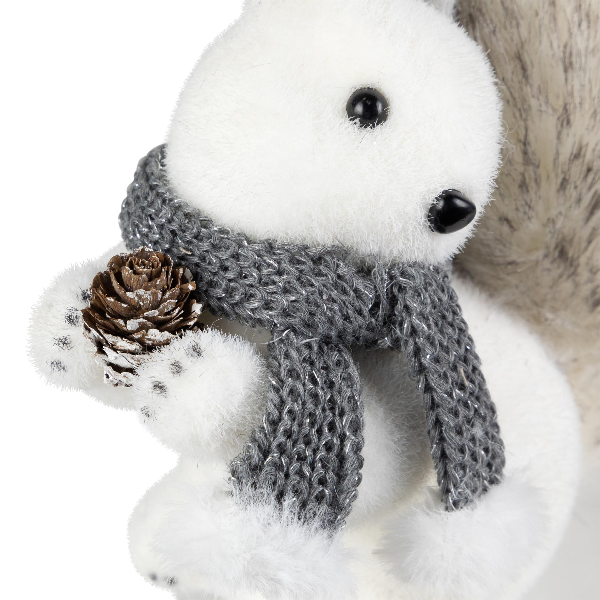 Sitting Squirrel with Frosted Pinecone Christmas Figurine - 8 ...