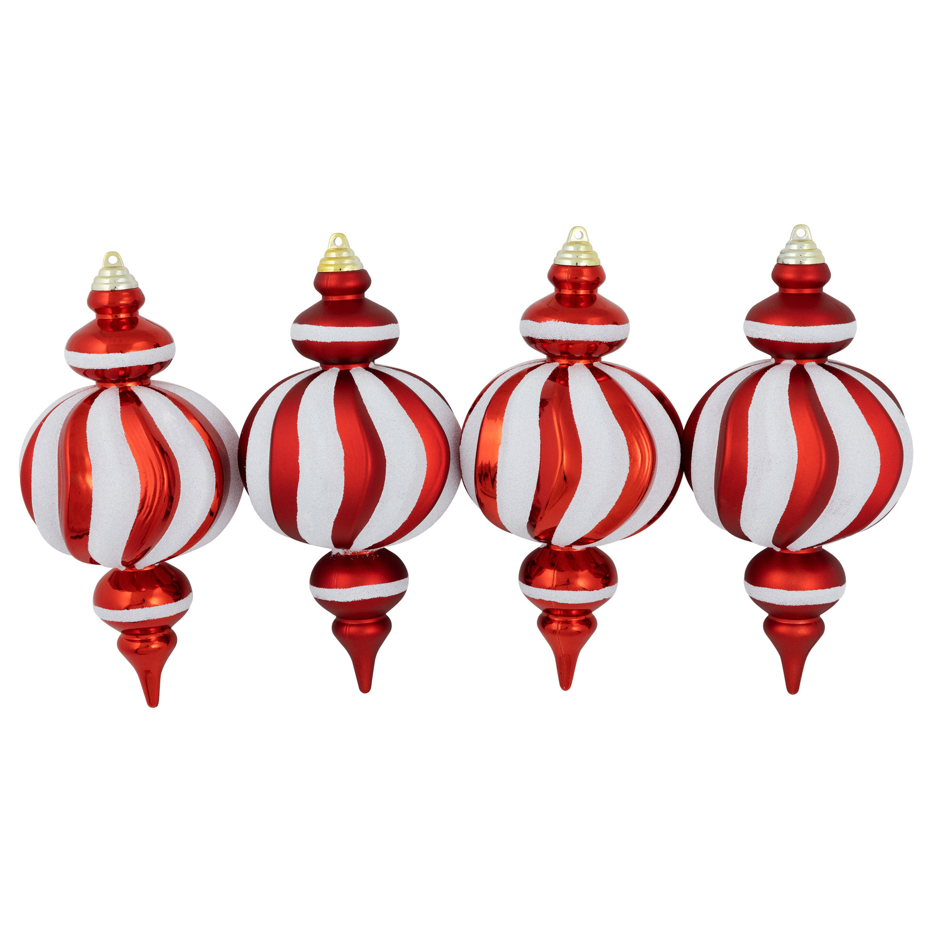 Shatterproof Commercial Size Finial Christmas Ornaments - 10" - Red ...