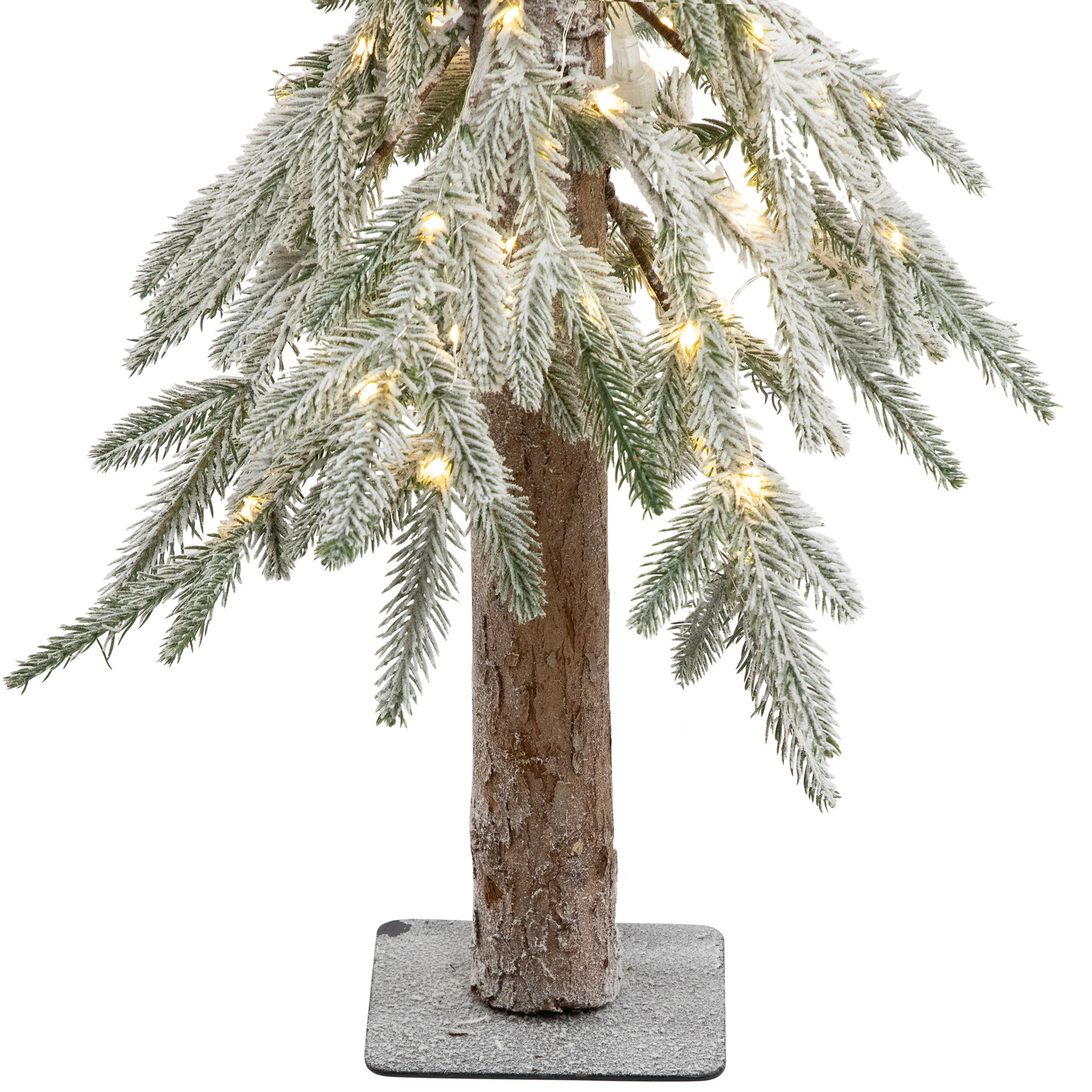 Pre-Lit Frosted Battery Operated Alpine Artificial Christmas Tree - 3 ...